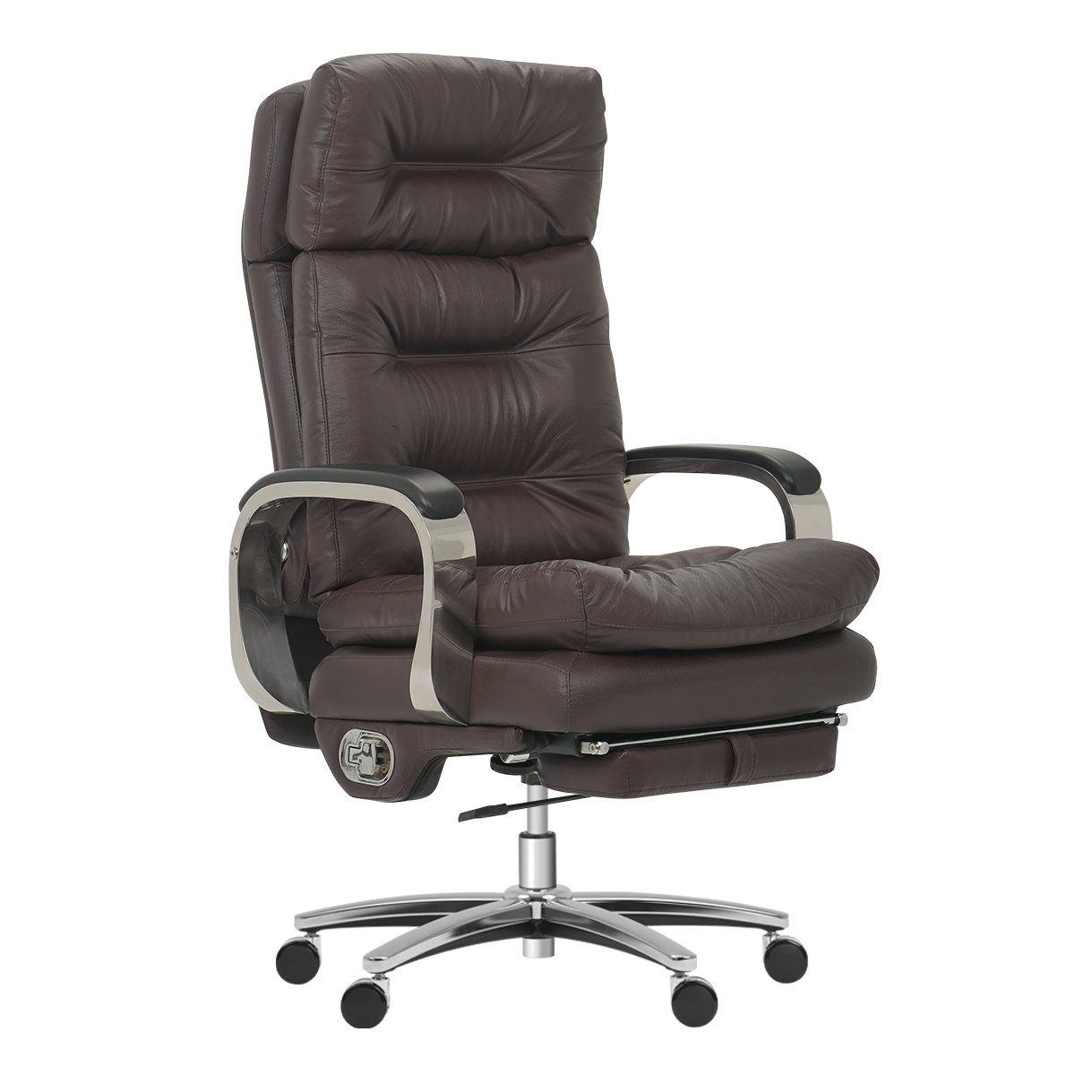 Kinnls Vane Genuine Leather Office Executive Chair with Footrest ...