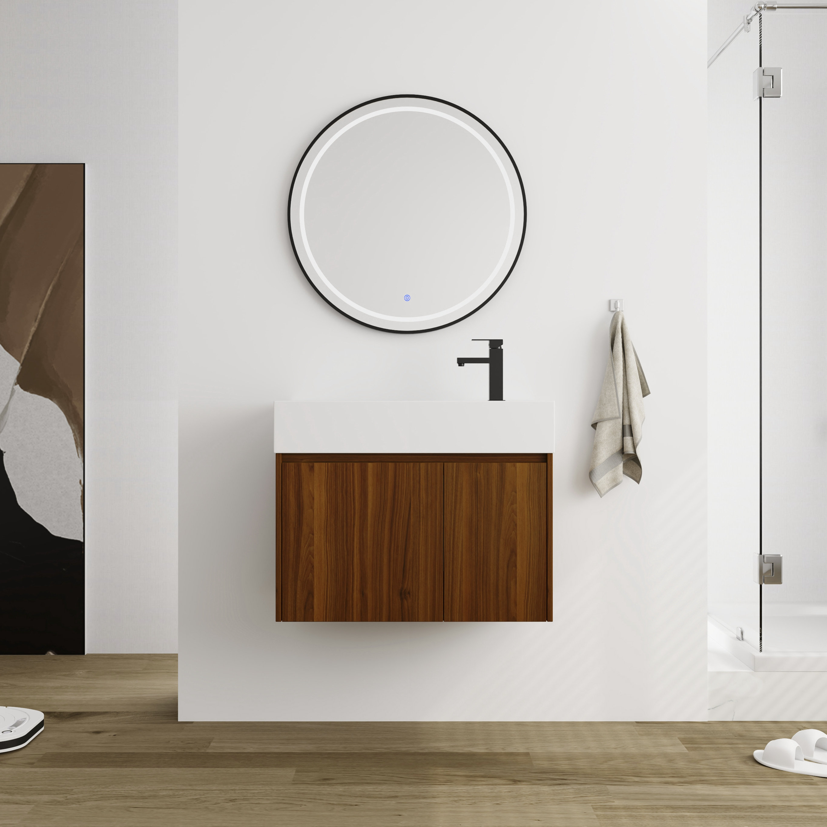 Ebern Designs 30'' Single Bathroom Floating Vanity with Resin Top | Wayfair