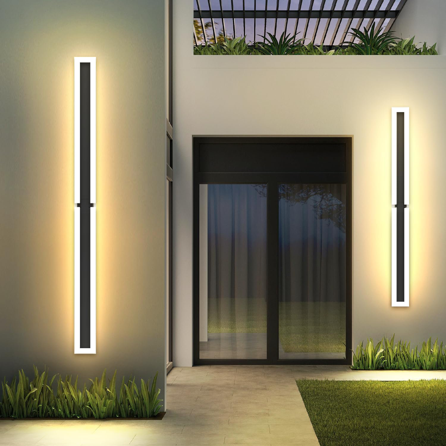 BEAUTY DEPOT 2Pack 47.8Inch Outdoor Wall Light Fixtures, 32W LED Wall ...