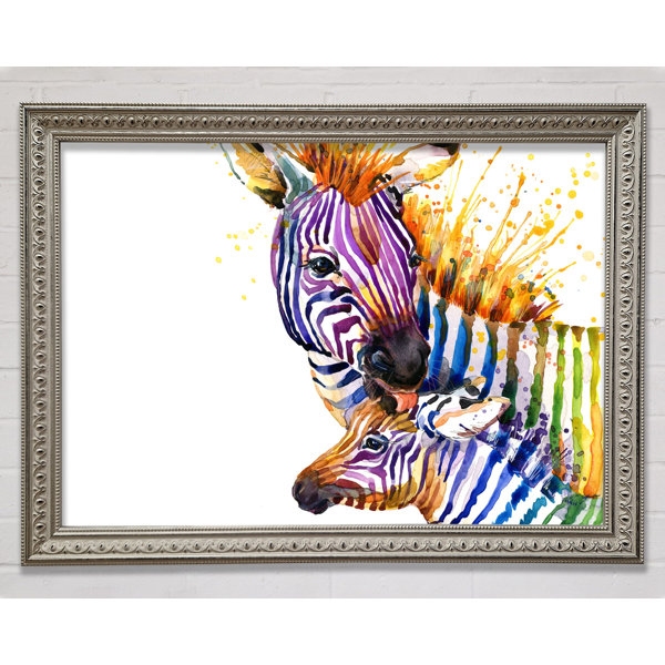 Bright Star Zebra Paint Splatter - Single Picture Frame Print | Wayfair ...