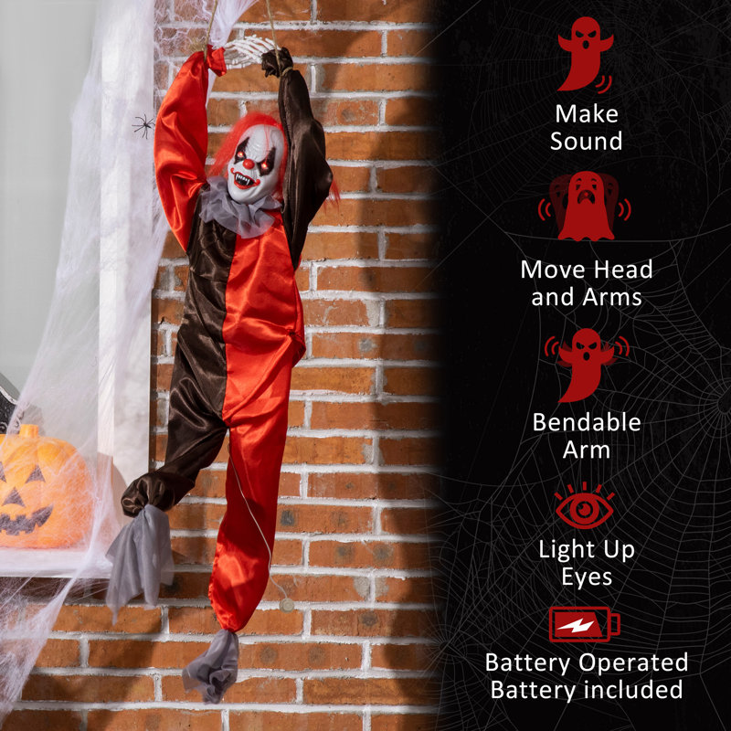 The Holiday Aisle® Decorations Hanging Clown, Sound, and Motion ...