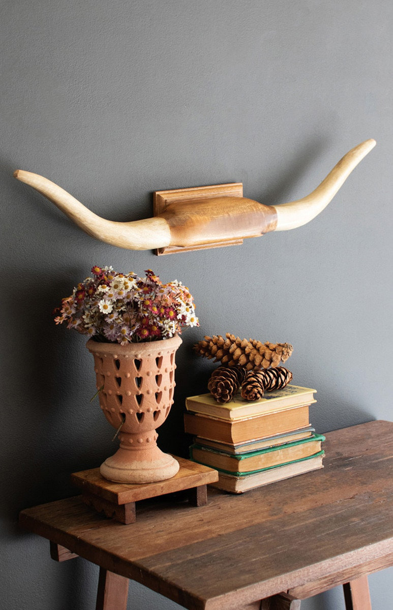 Lark Manor Carved Mango Wood Longhorns Exum - Wayfair Canada