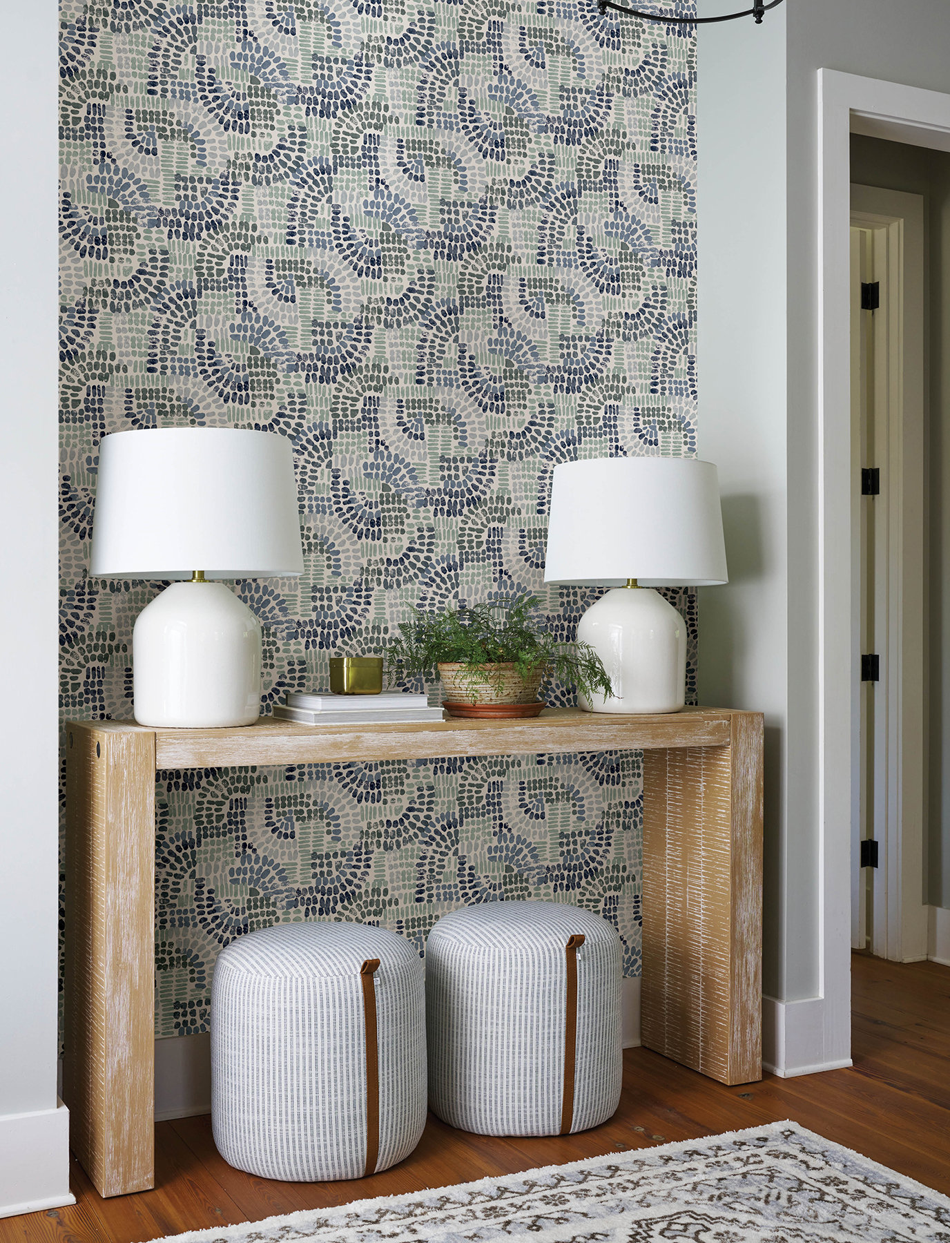 Brayden Studio® Wanderer Blueberry Mosiac Wallpaper | Wayfair