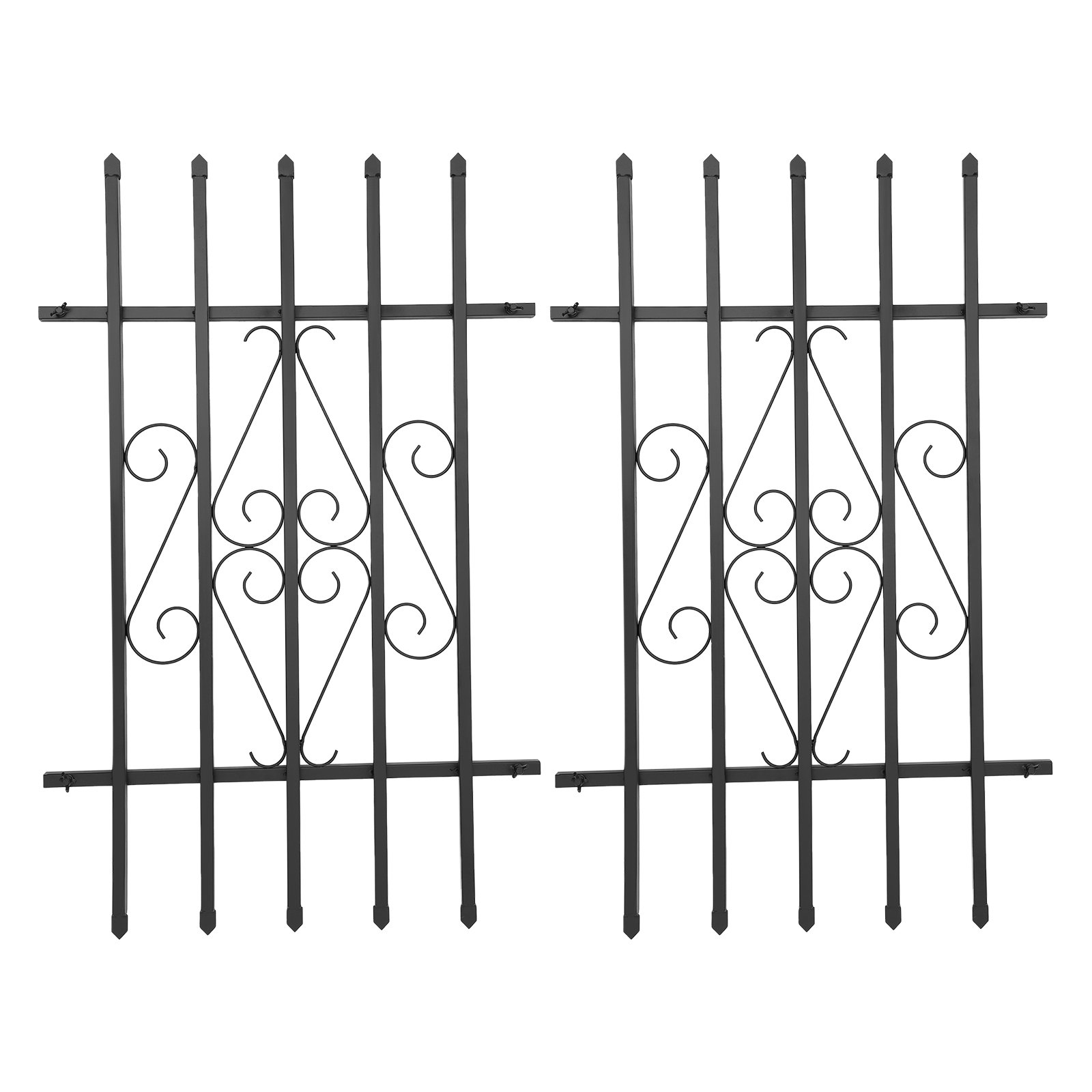 Lomana 2 Pcs 24*36In Rectangular Black Sturdy Iron Window Guard Window ...
