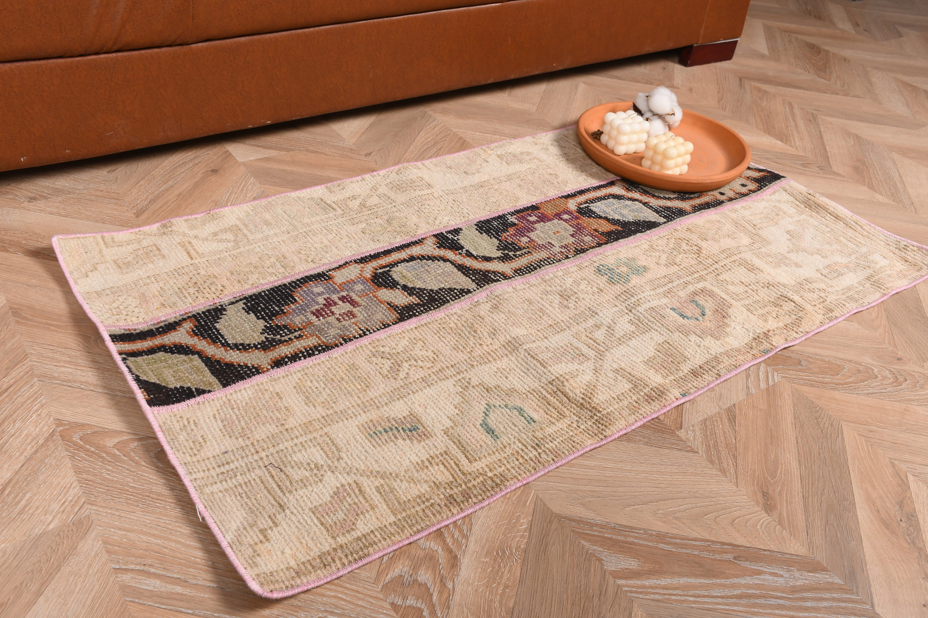 Bungalow Rose Vintage Turkish Door Mat in Beige and Black Tones ...