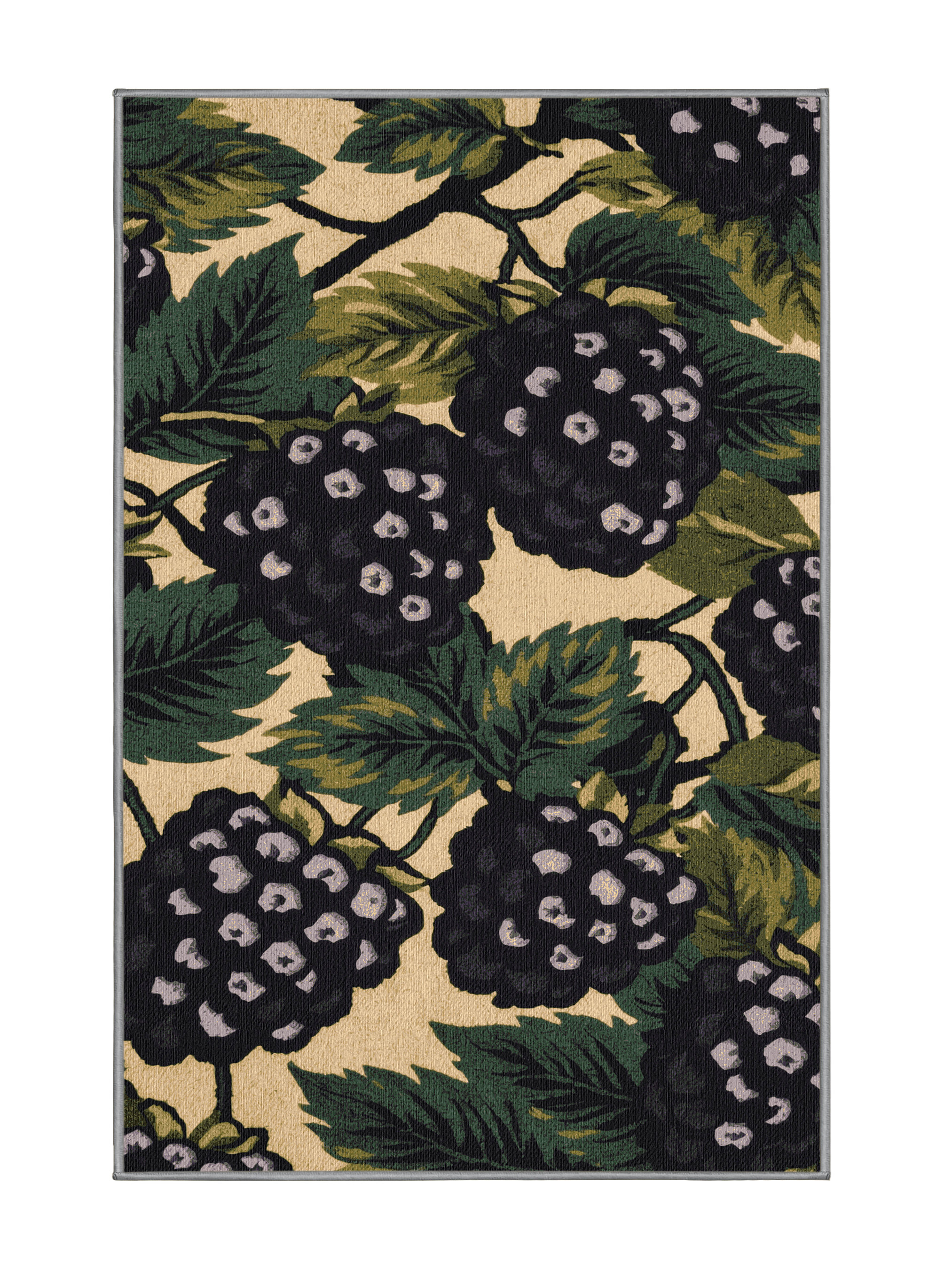 One Allium Way® Washable Blackberry Fruits Area Rug | Wayfair
