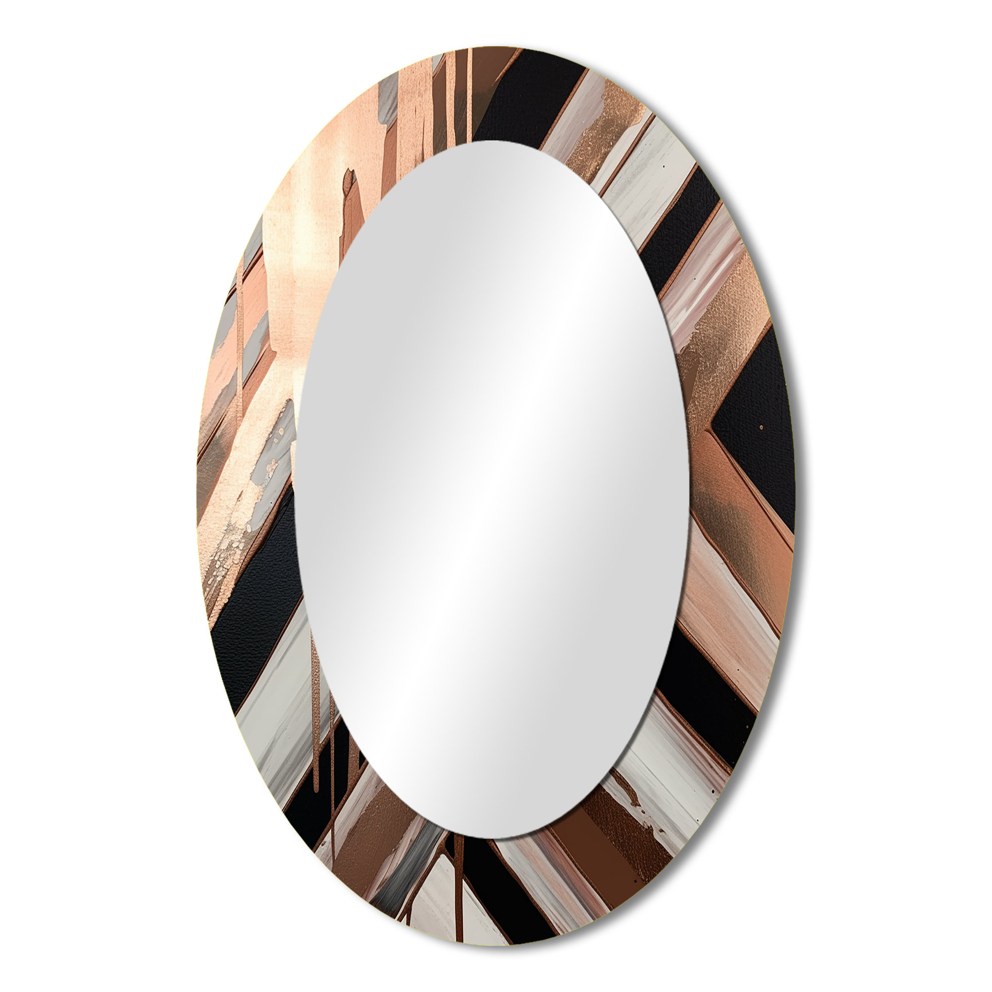 Mercer41 Rosegold Embracing Essence Of Lines II - Modern Oval Wall ...