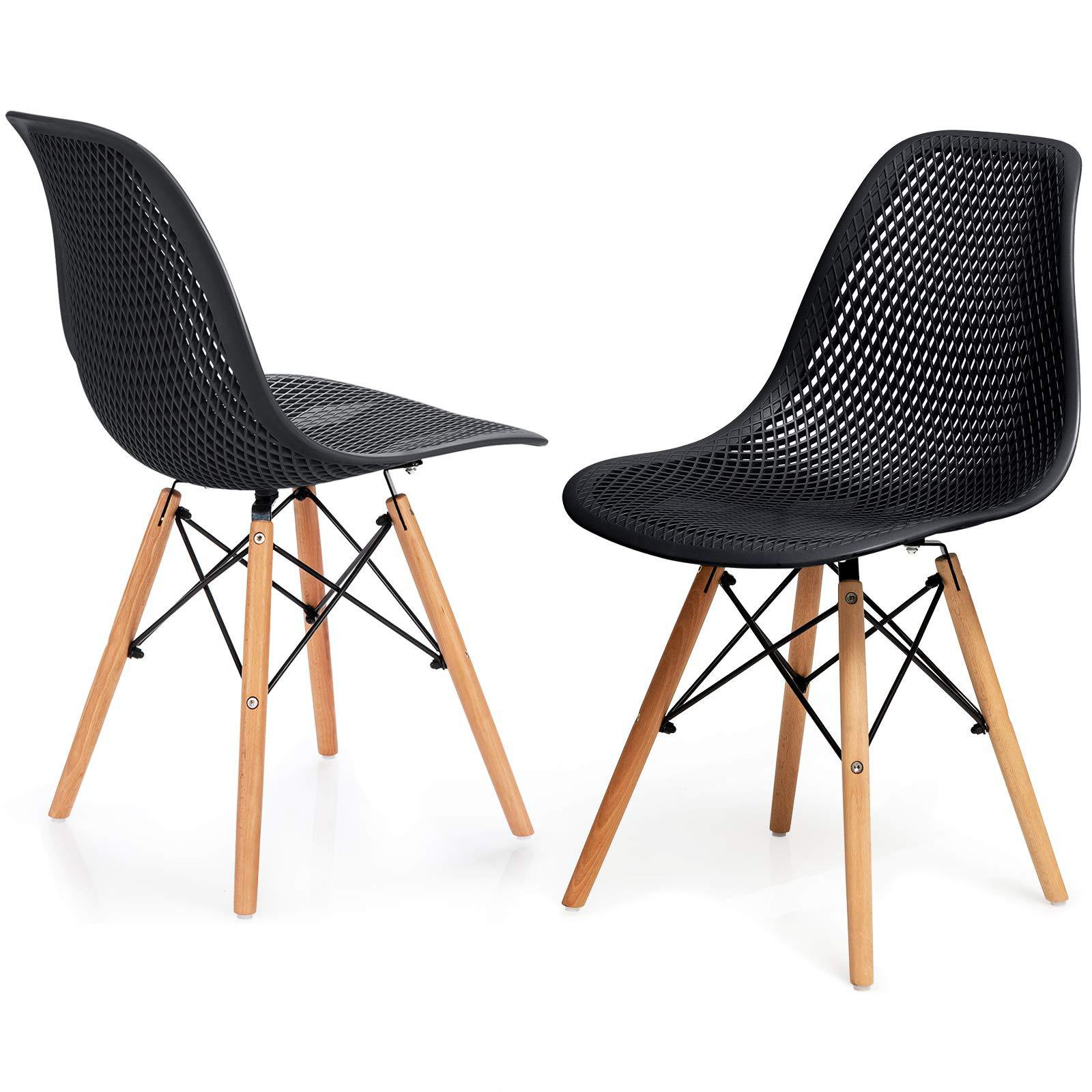Corrigan Studio Kathlynn Modern Shell PP Lounge Dining Chairs with Mesh ...