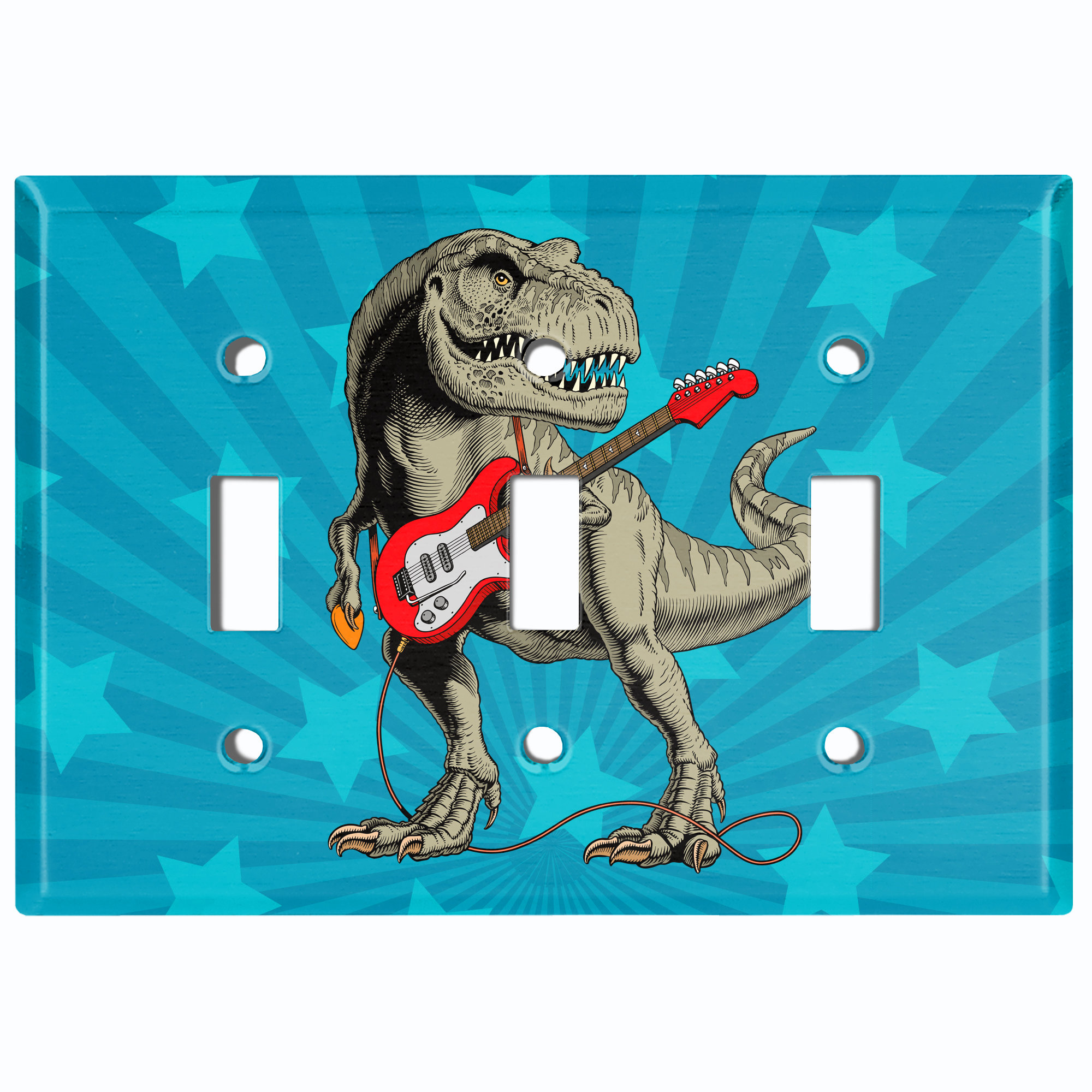 WorldAcc Metal Light Switch Plate Outlet Cover (Dinosaur T-Rex Guitar ...