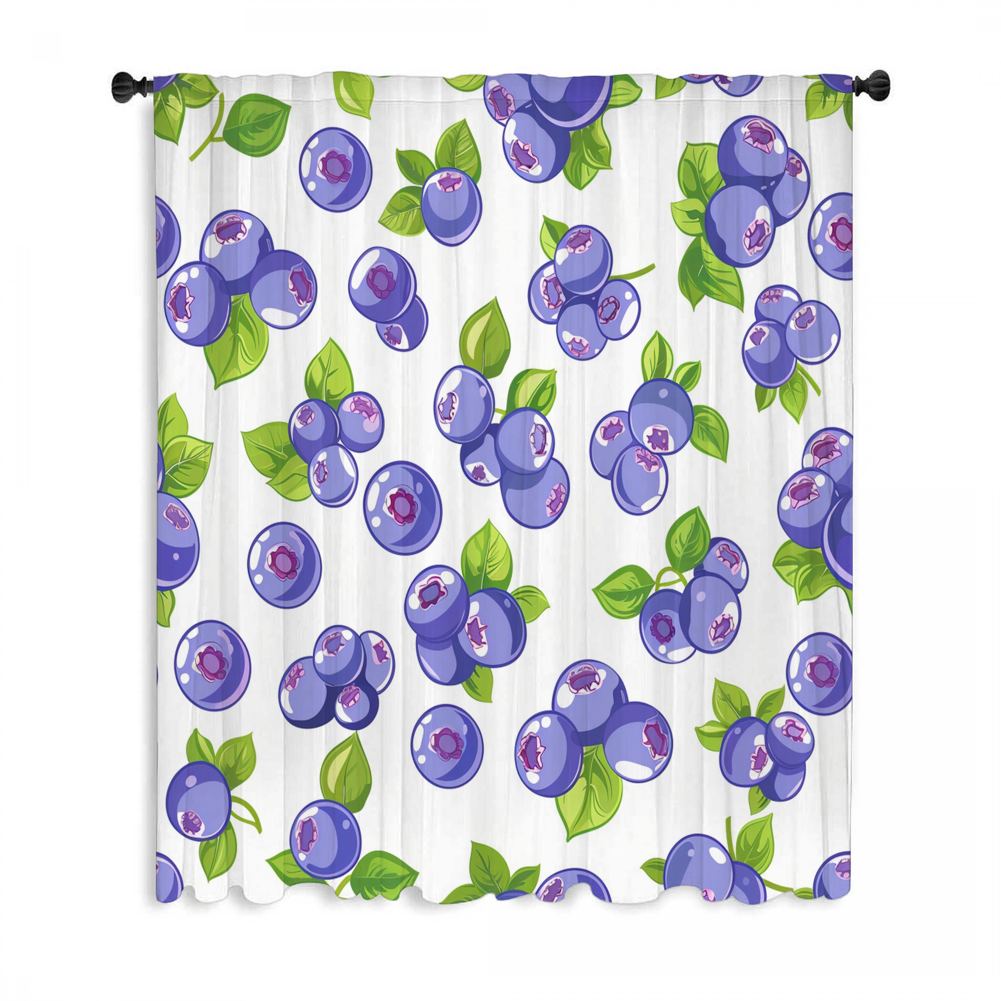 Rosecliff Heights Blueberries Window Curtains, Fruit Blockout & Sheer ...
