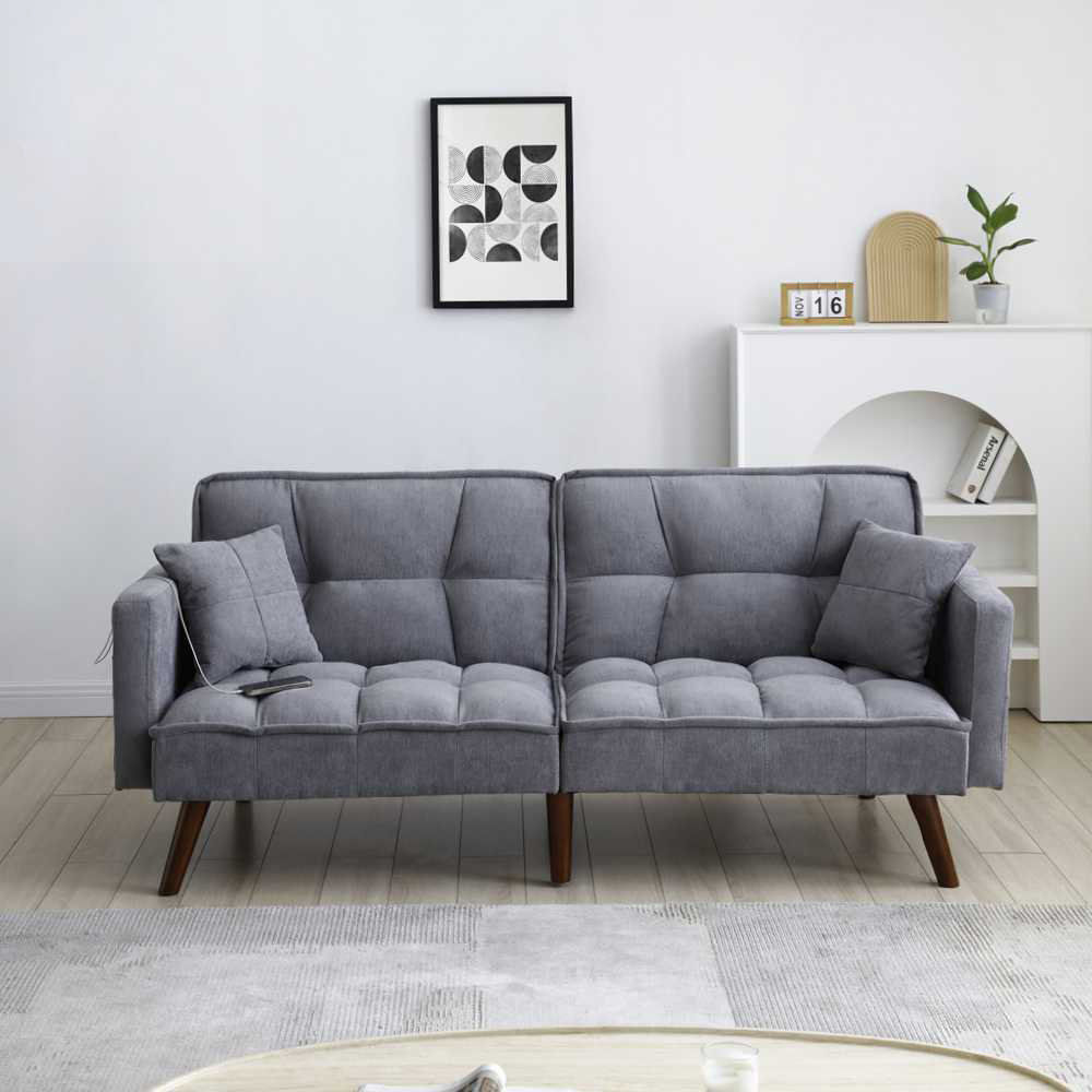George Oliver Chenille Fabric Folding Futon Recliner Sofa Bed - Wayfair ...