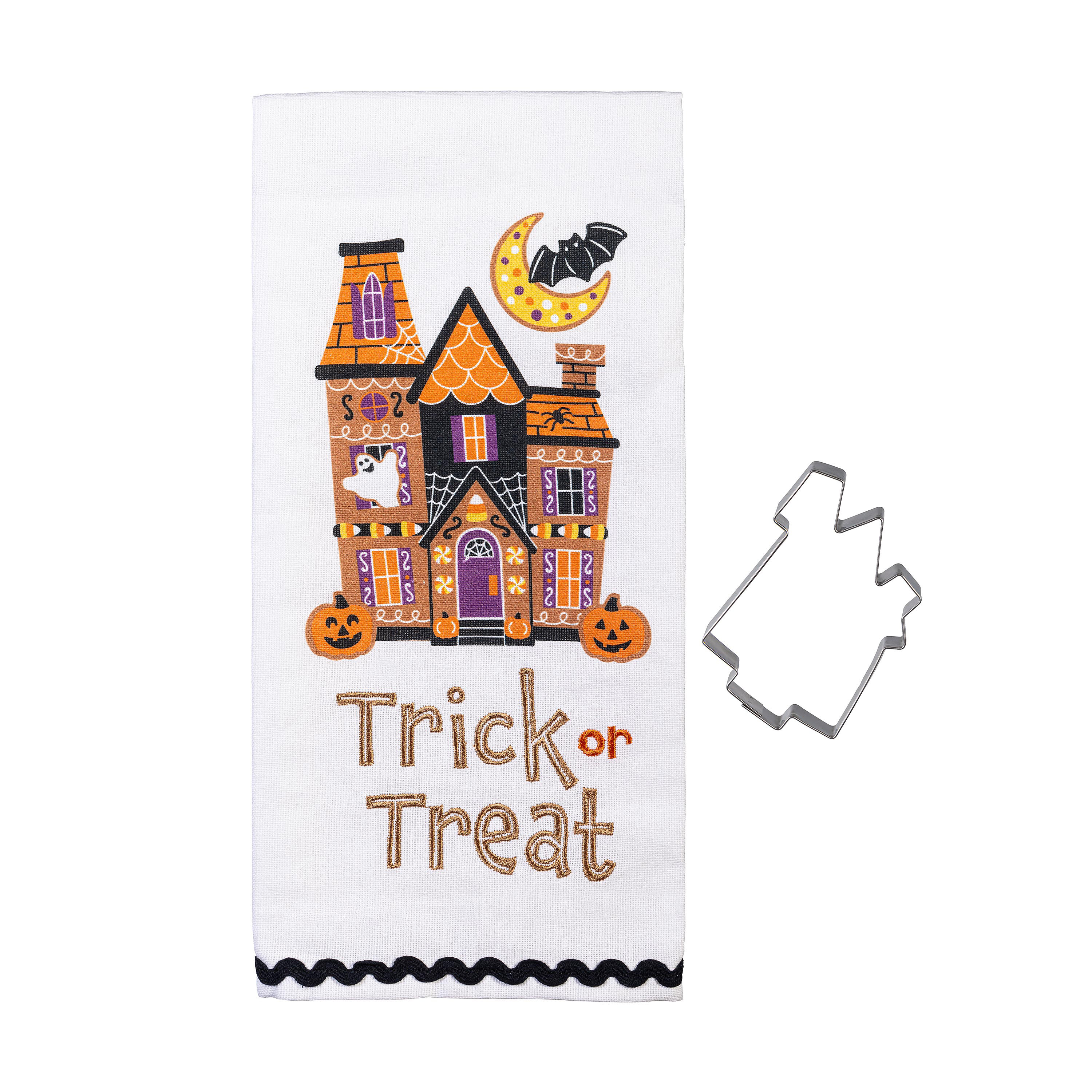 The Holiday Aisle® Trick or Sweets Tea Towel and Cookie Cutter Gift Set ...
