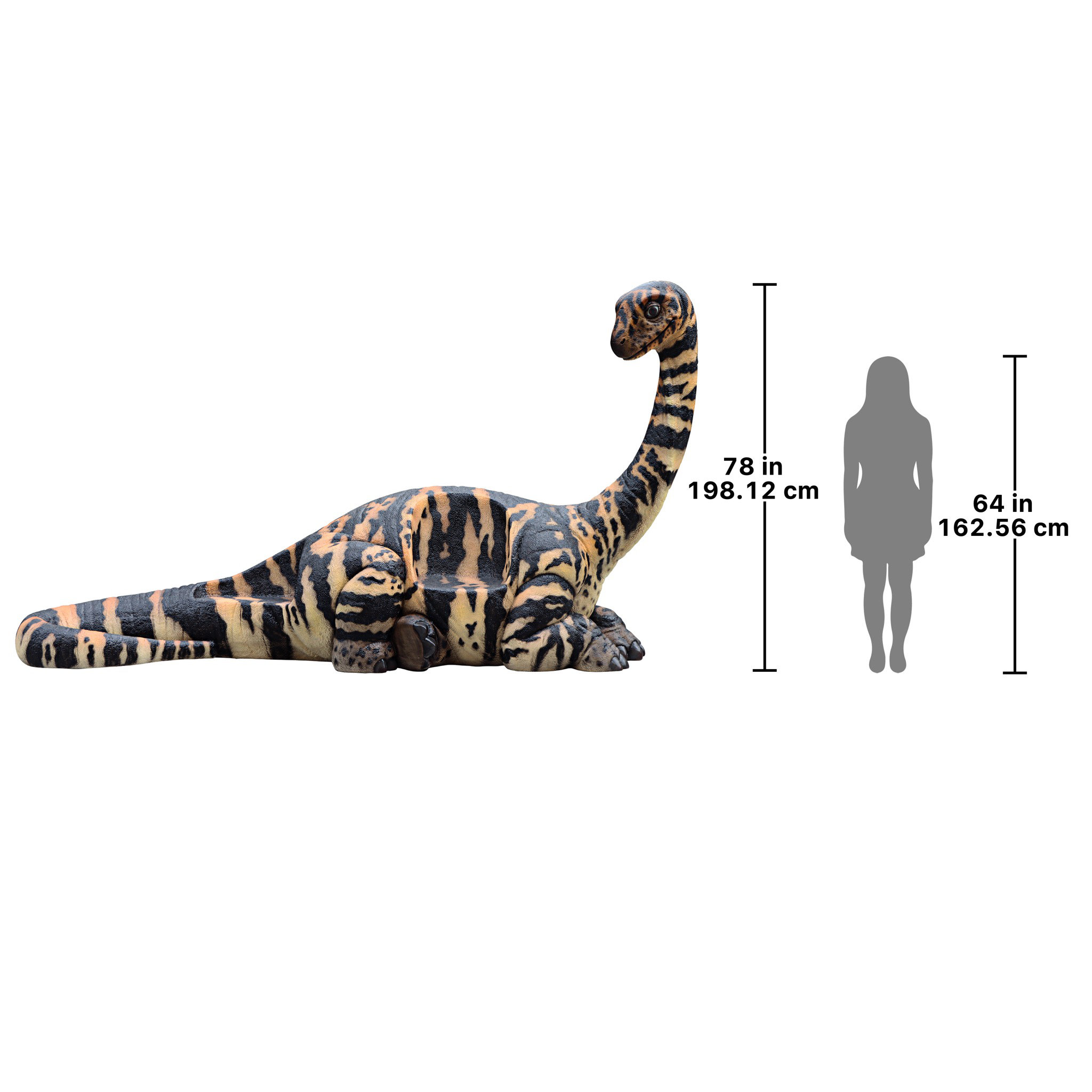 Design Toscano Rhoetosaurus Dinosaur Sculptural Resin Garden Bench ...