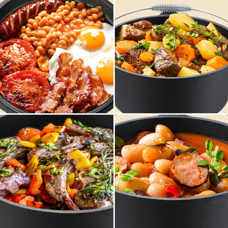 Pirecart Dutch Oven Pot With Lid, Cast Iron Dutch Oven, With Lid Lifter ...