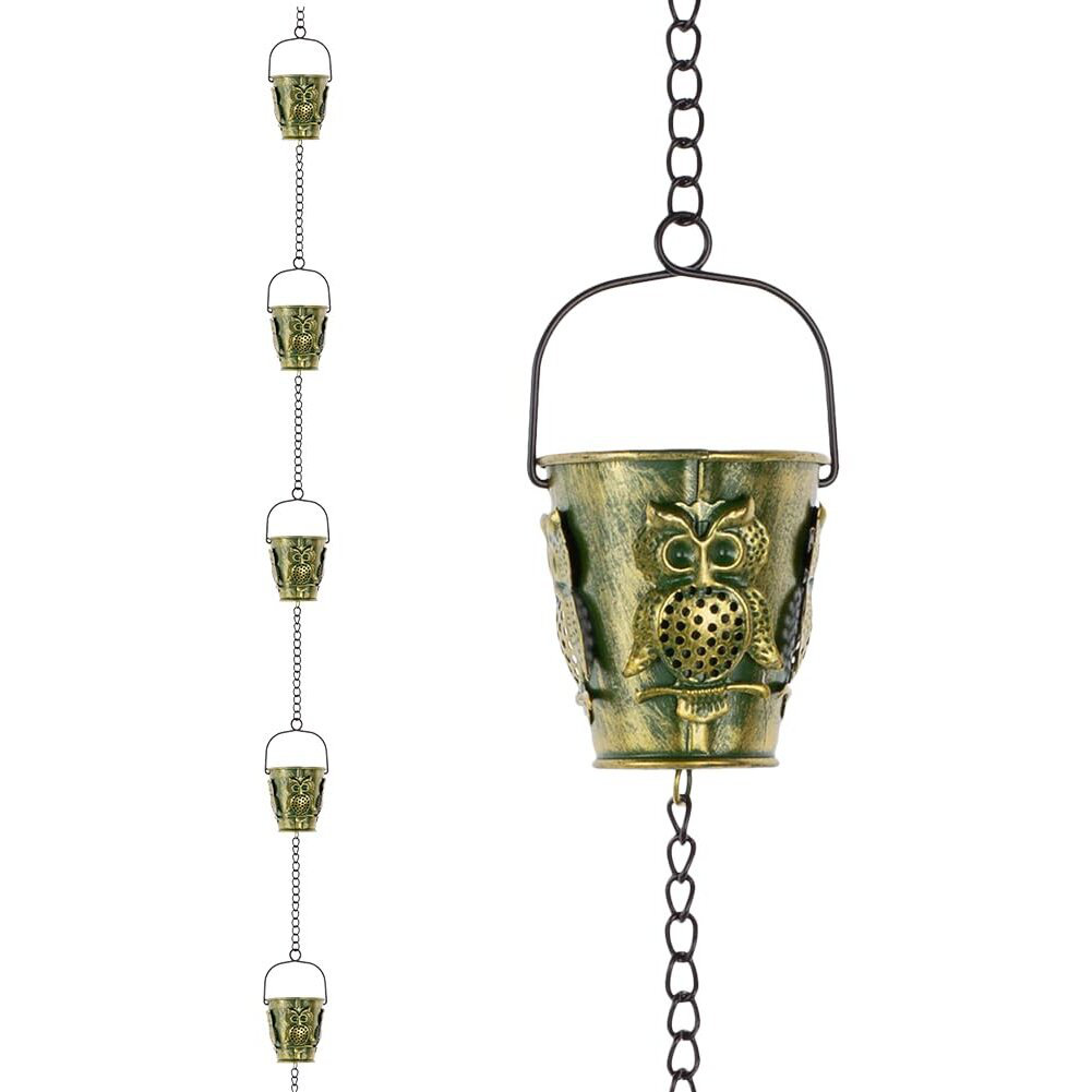 Arlmont & Co. 10Ft Rain Chains for Gutters,12 Cups Rain Gutter Chains ...