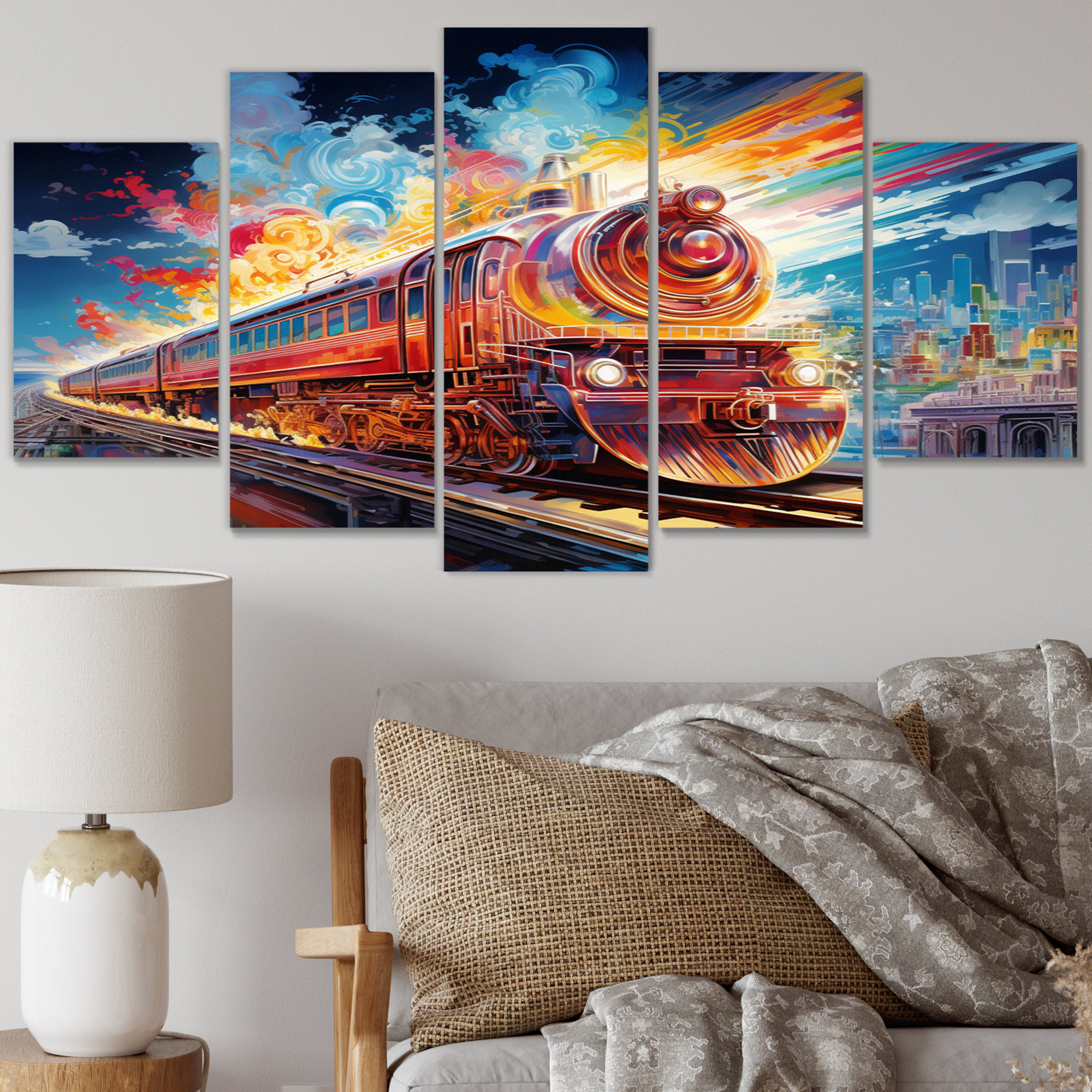 Ebern Designs Abstract Background Train - Transportation Wall Art ...