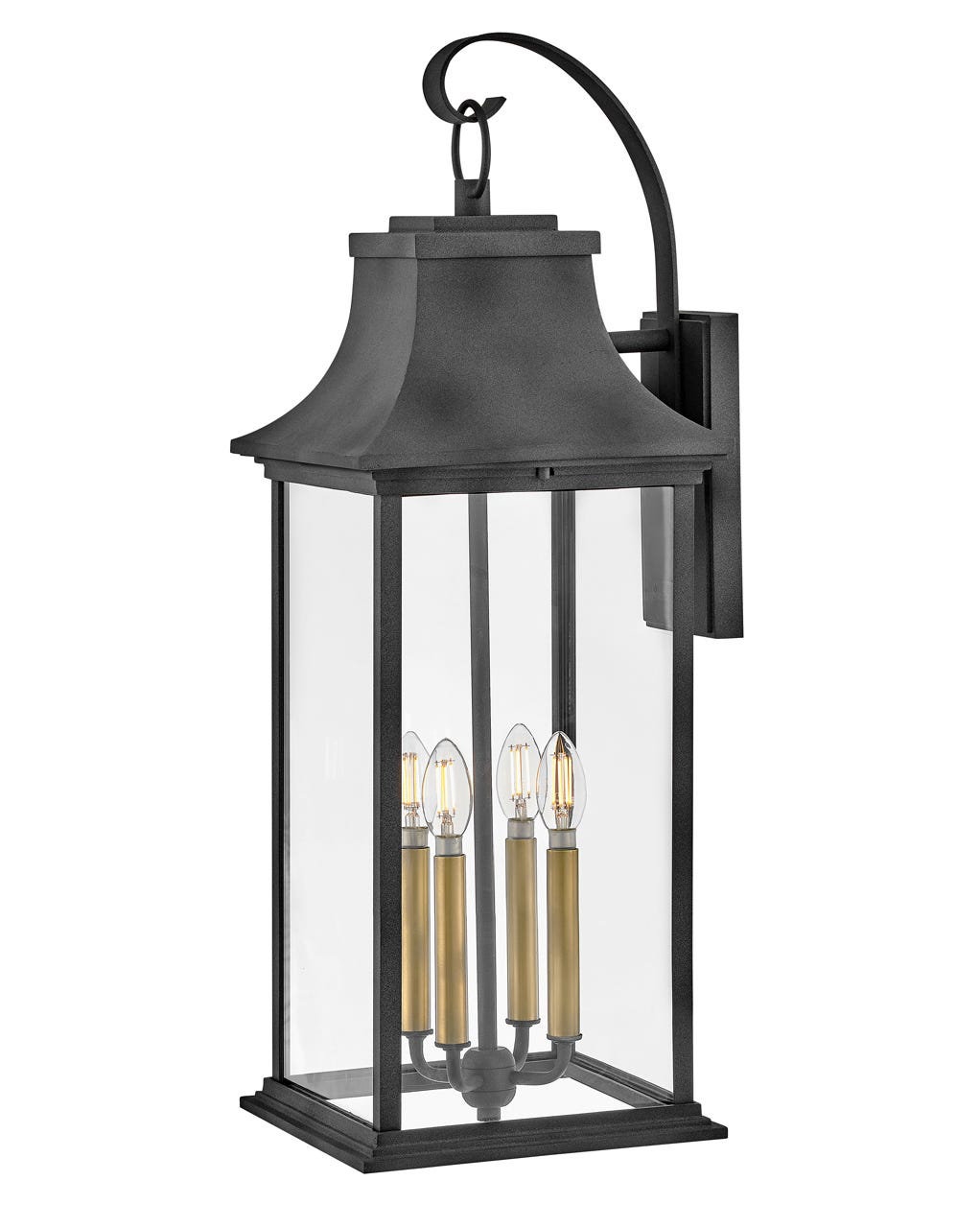 Hinkley Adair 4-Light Outdoor Wall Mount Coach Lantern - Aged Zinc ...