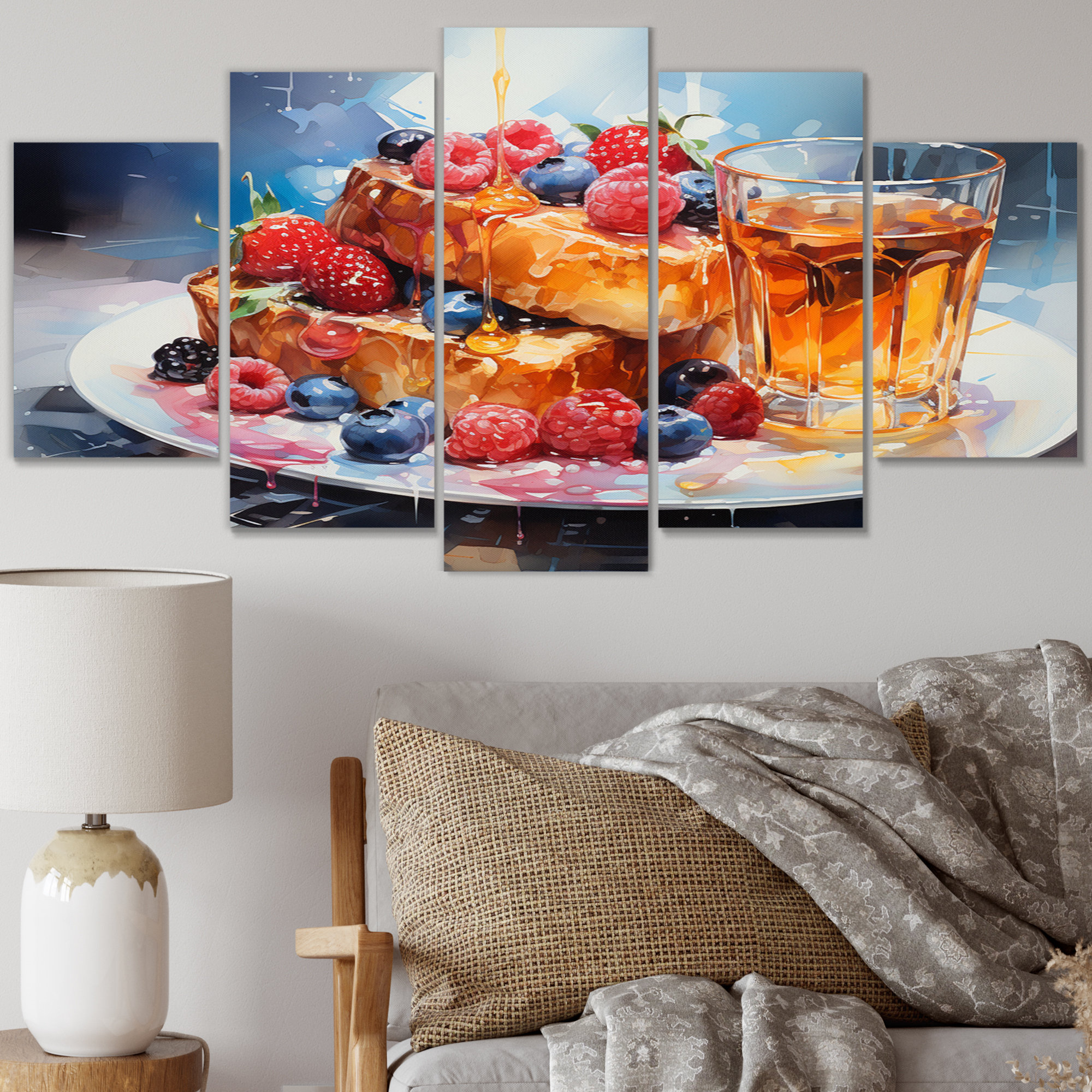 Ebern Designs Waffles And French Toast IV - Food & Beverage Canvas Art ...