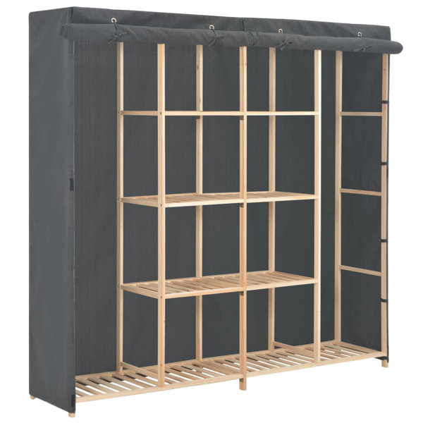 17 Stories Lusilla Steel Wardrobe | Wayfair.co.uk