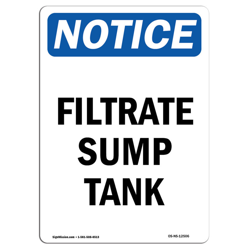 SignMission Filtrate Sump Tank Sign | Wayfair