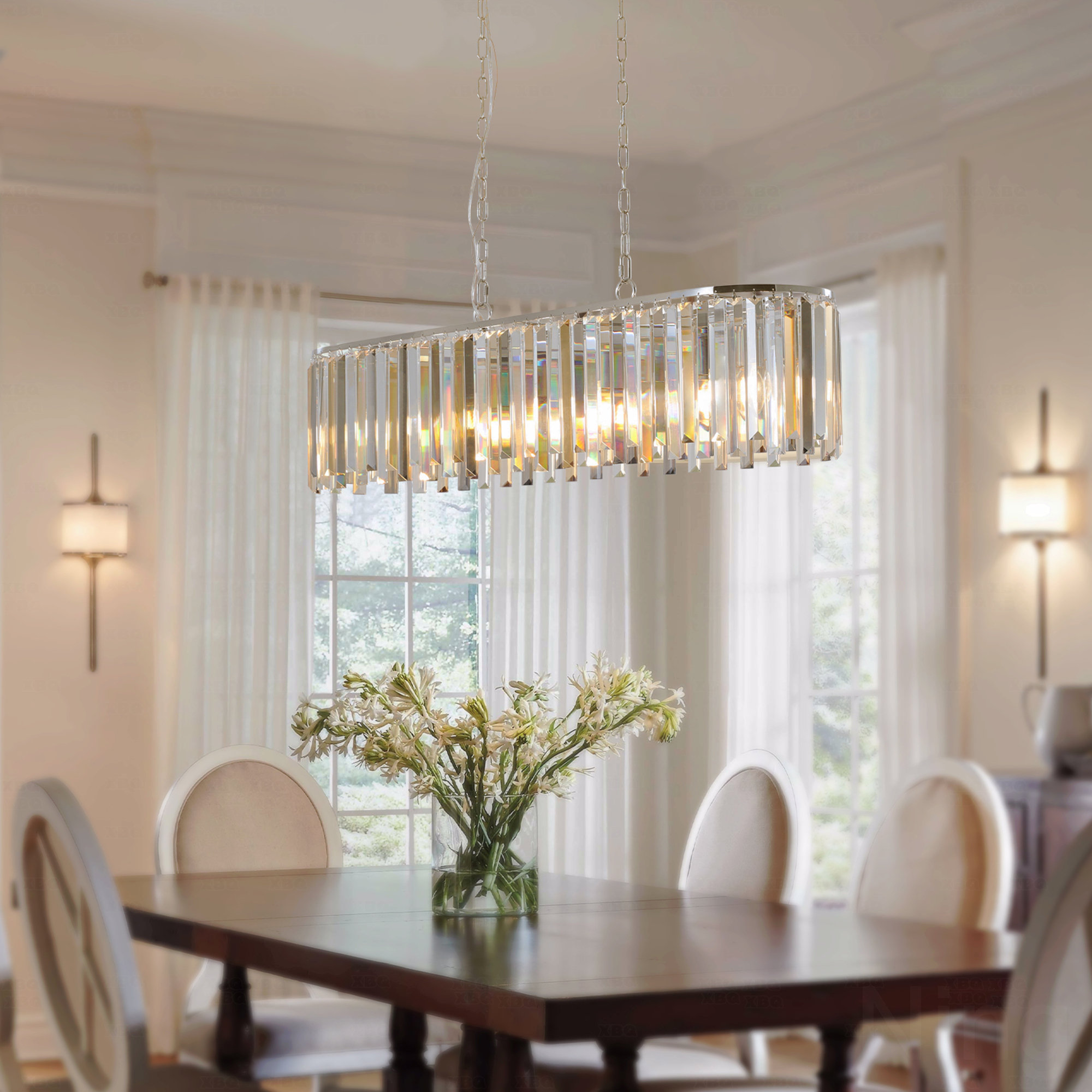 Mercer41 Chandelier - Modern Style Oval Crystal Ceiling Luxury Home ...