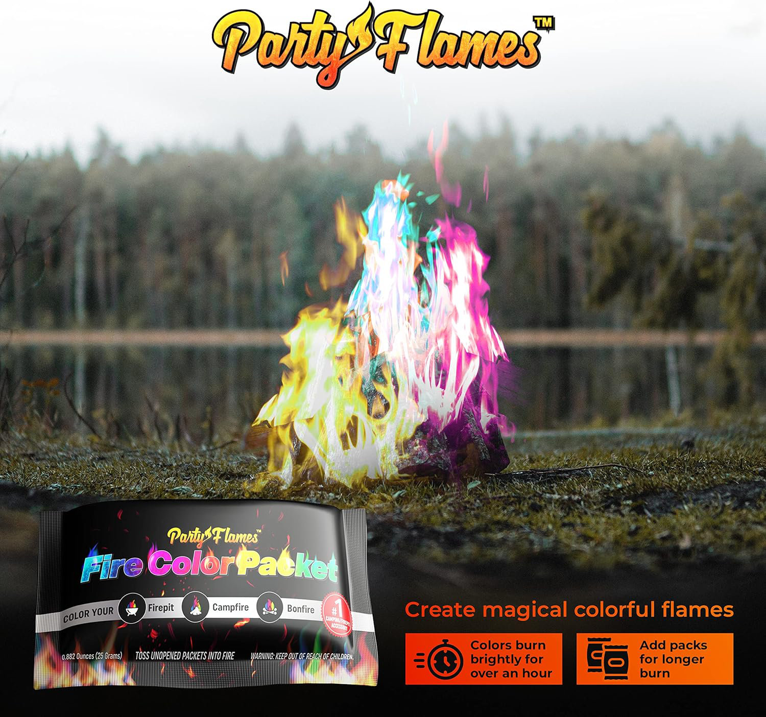 INKEDZ Fire Colour Changing Packets Fire Pit (10 Pack) - Perfect for ...