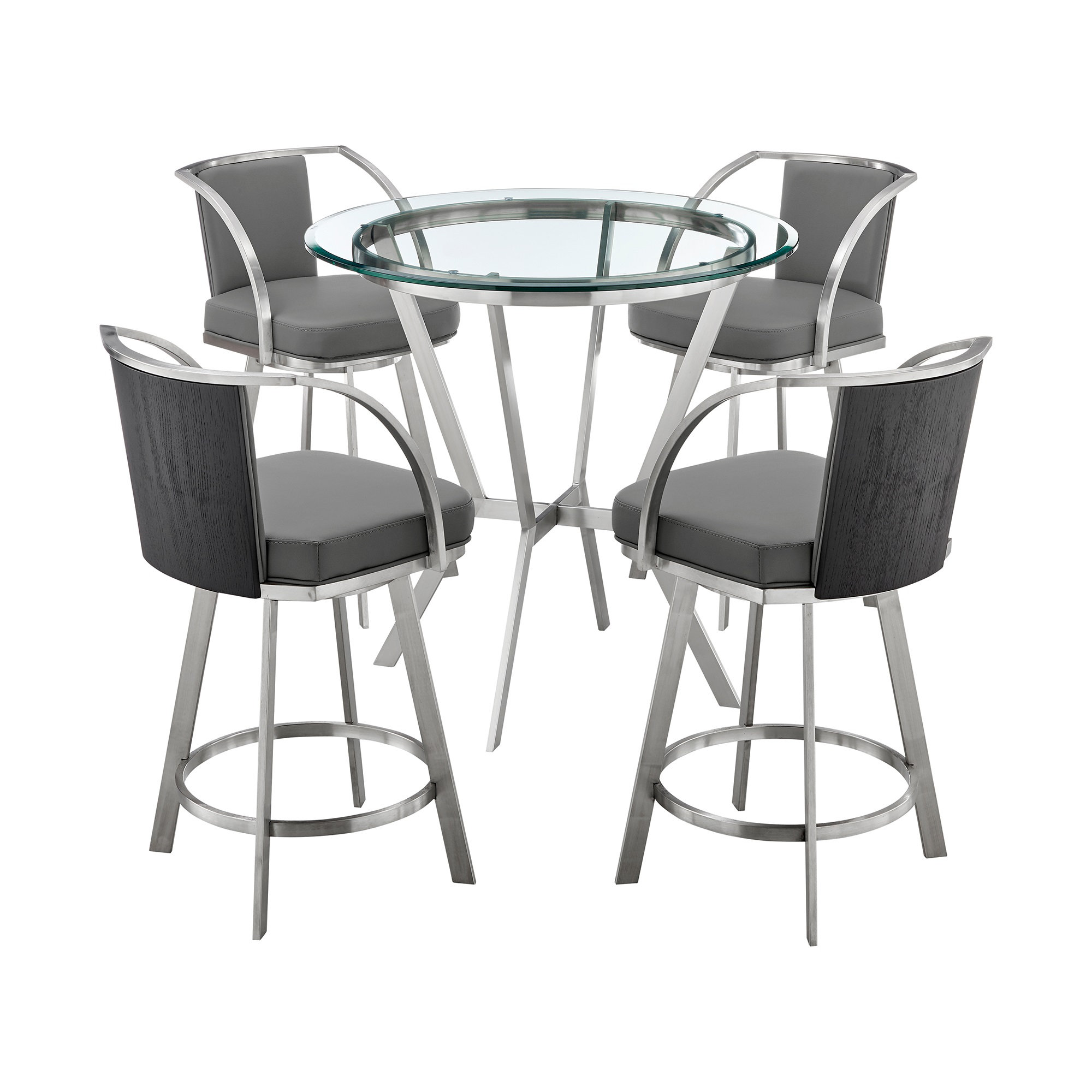 Wrought Studio Lois 4 Piece Counter Height Dining Table Set, Round ...