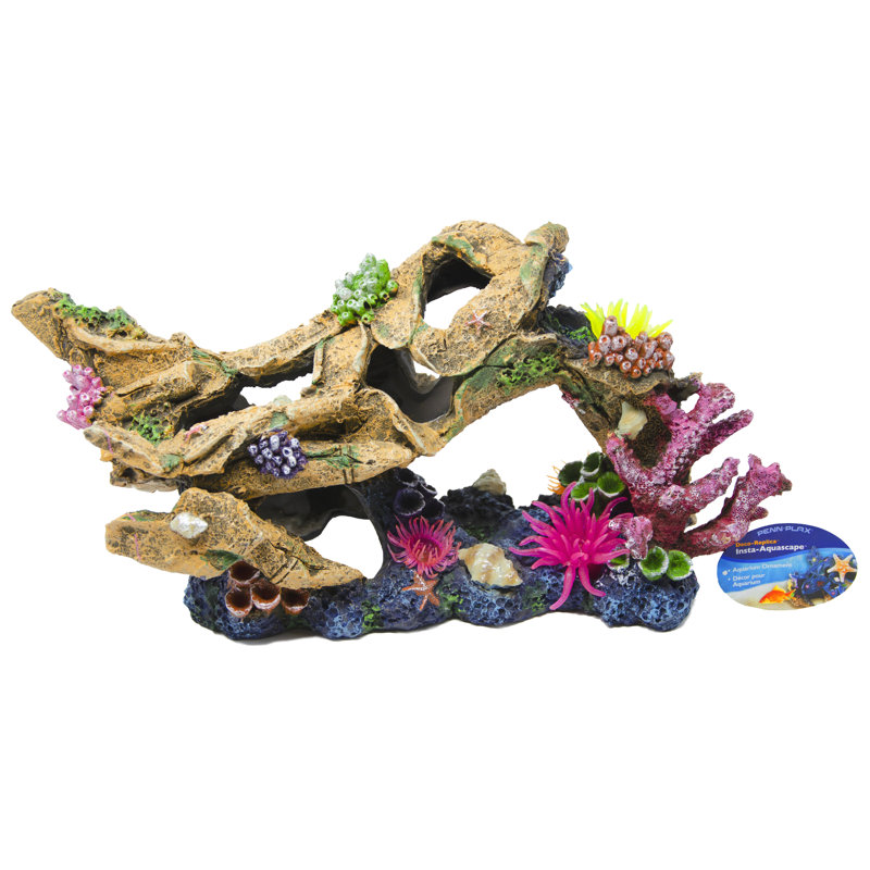 Penn Plax Deco-Wrecks Tan Plane Coral Scape Aquarium Decoration | Wayfair
