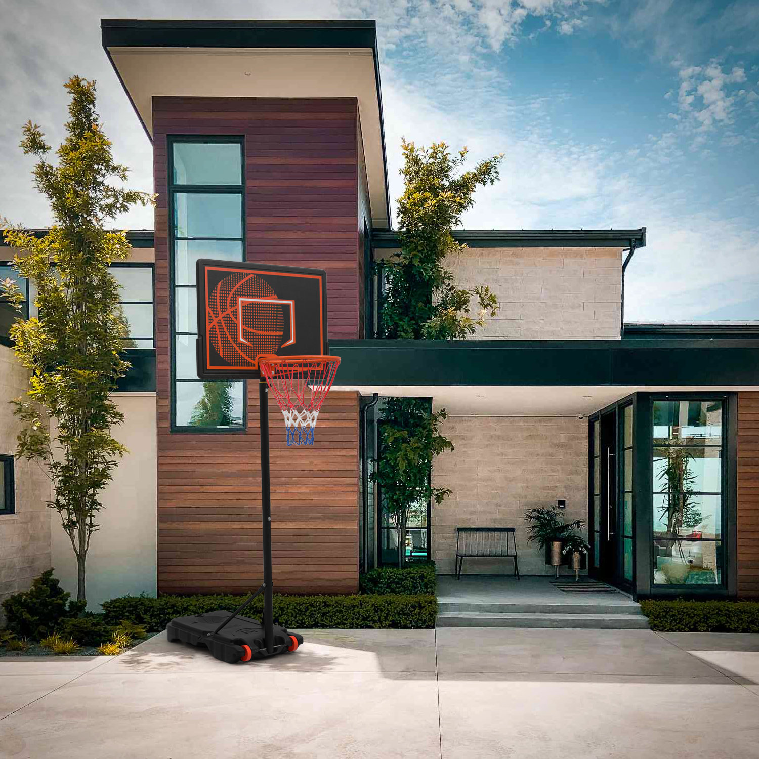 MoNiBloom Basketball Goal Hoop, Basketball System 5-7ft Adjustable ...