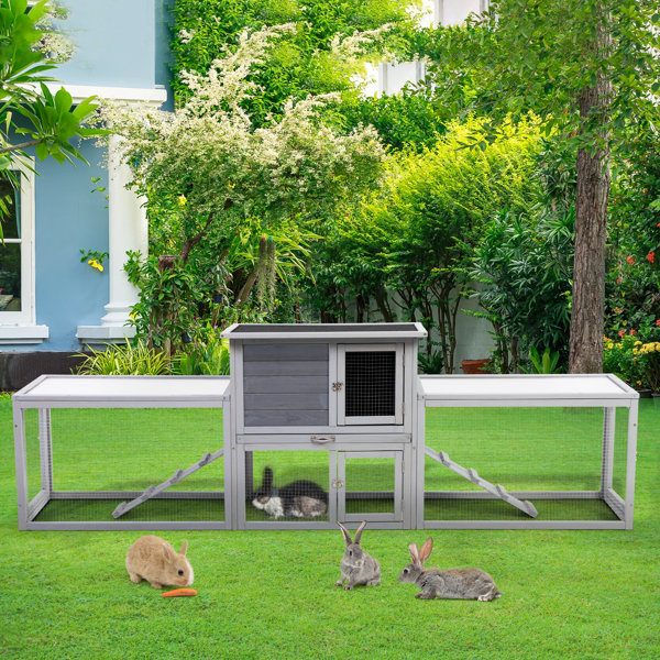 Tucker Murphy Pet™ 2-story Outdoor Wood Rabbit Hutch With Ramps, Large ...