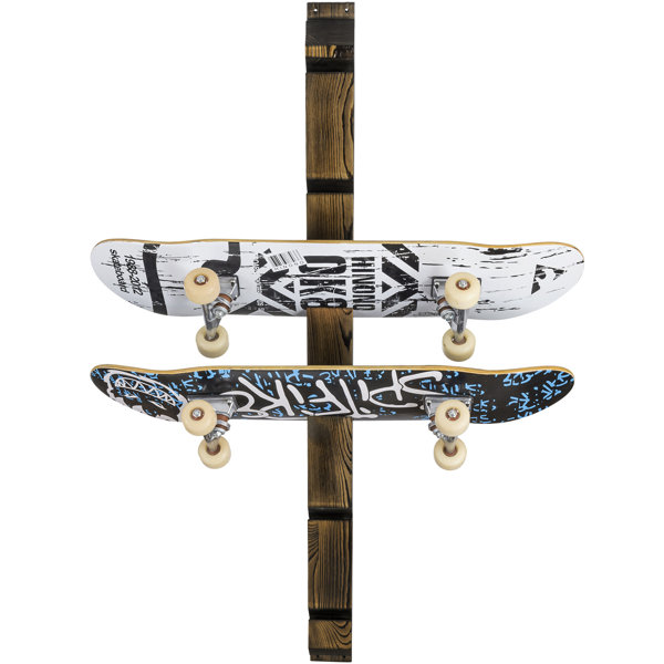 Millwood Pines Bridyn Wood Wall Mounted Sports Skateboard Rack | Wayfair