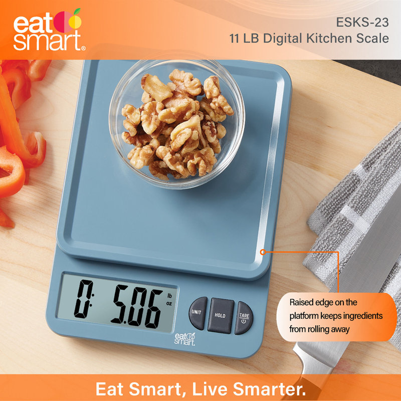 Taylor Eat Smart 11Lb Food Kitchen Plastic Blue Scale With Tare, Blue ...