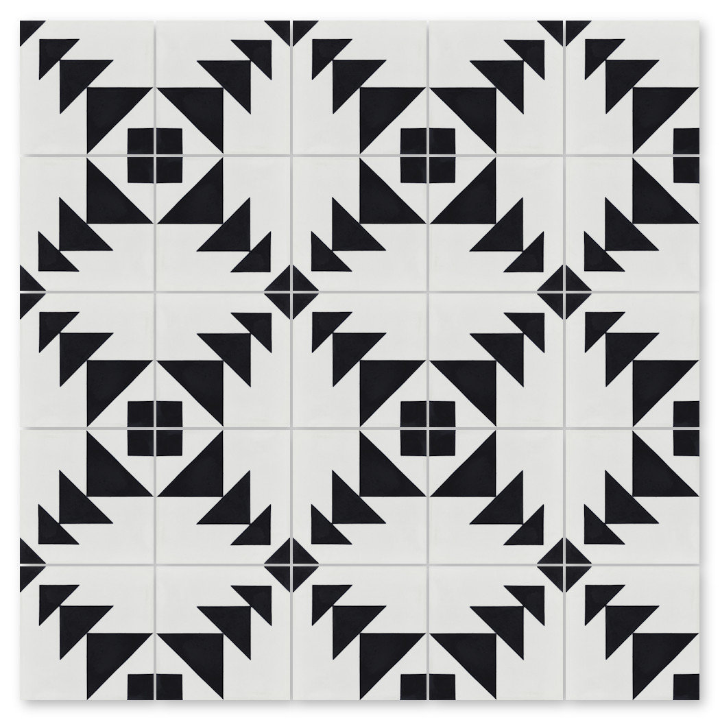 Villa Lagoon Tile Code Talker A 8" x 8" Cement Patterned Wall & Floor ...