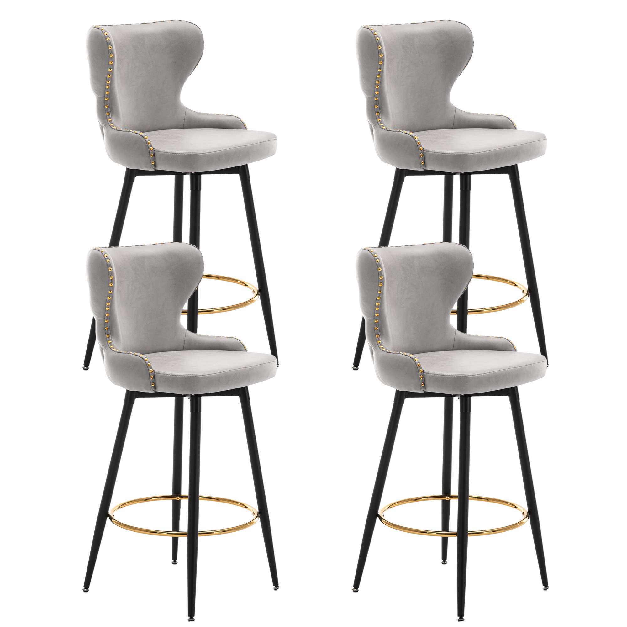 Corrigan Studio® Lama Swivel Counter & Bar Stool with Wingback and ...