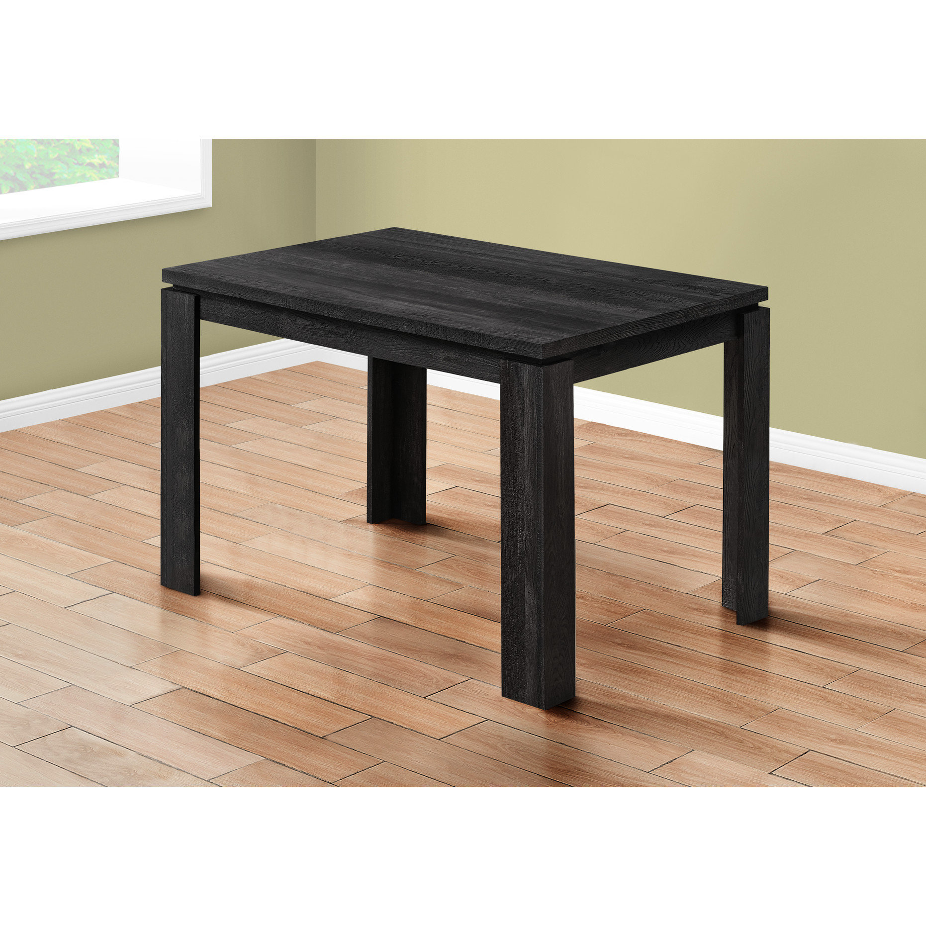 Winston Porter Modern 48" Rectangular Dining Table, Black Laminate ...