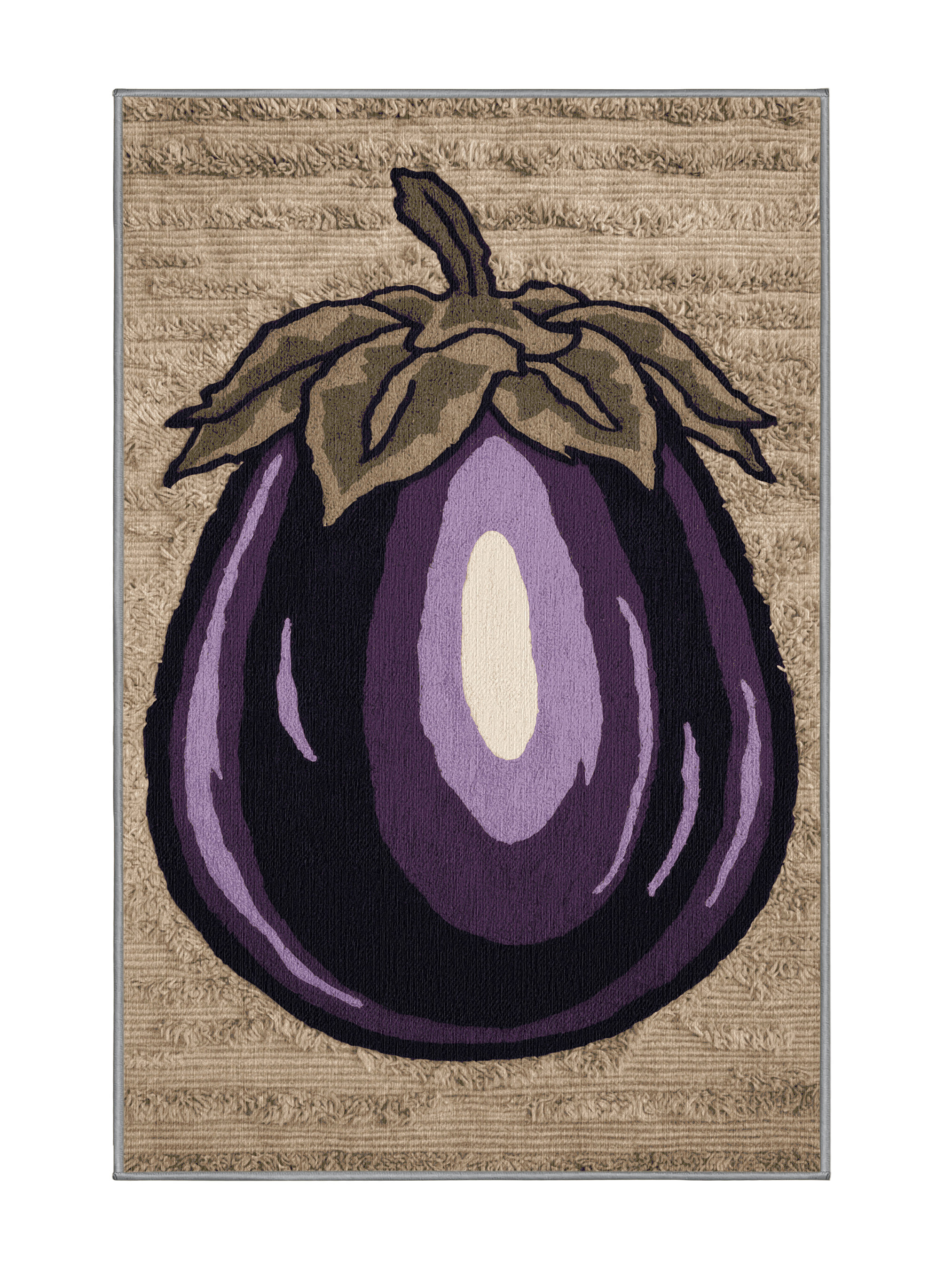 Union Rustic Washable Eggplant Globe Vegetables Area Rug | Wayfair