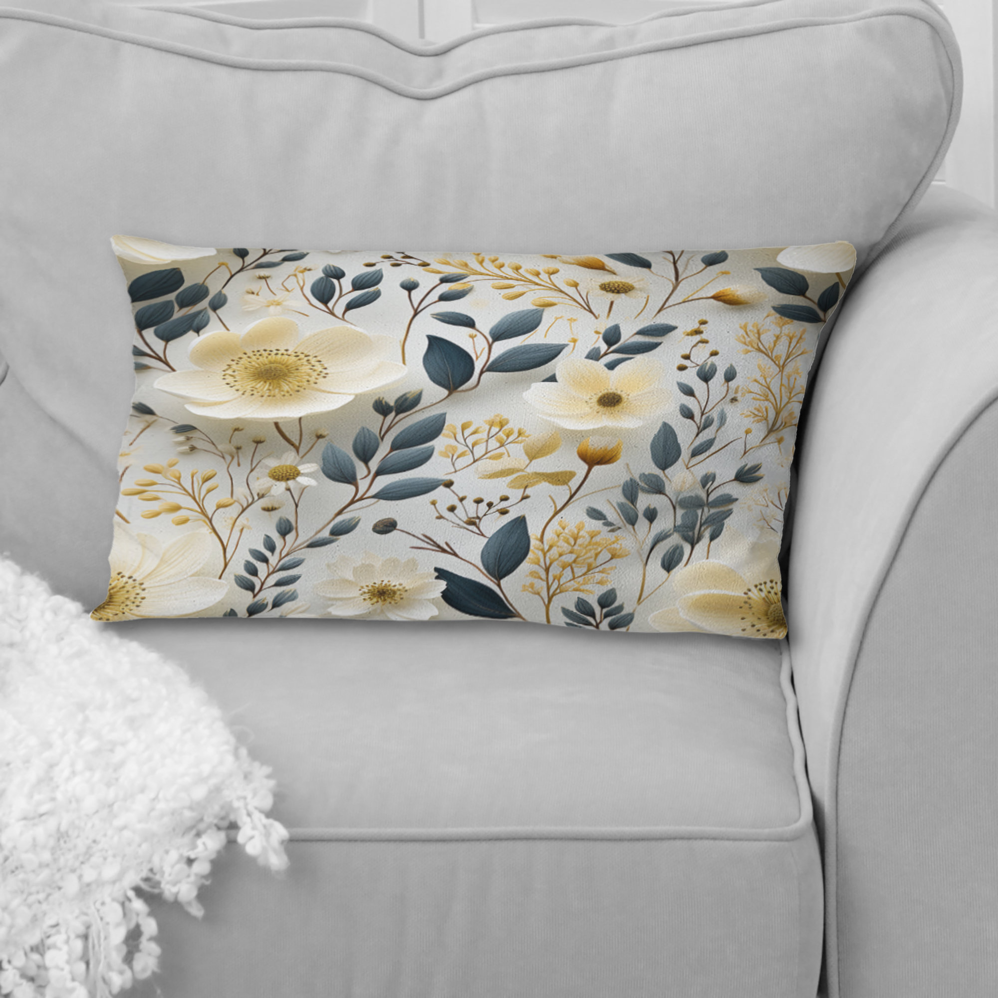 Design Art Scandinavian Garden Flower Whirl - Floral Printed Throw ...