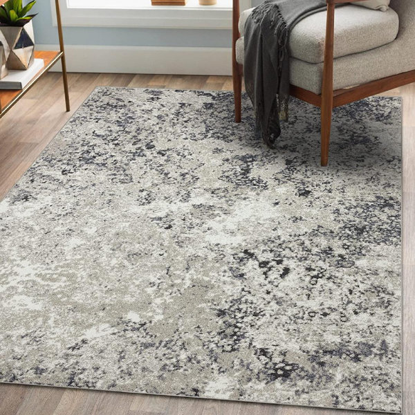 17 Stories Ellenburg Abstract Silver/Grey Area Rug - Wayfair Canada
