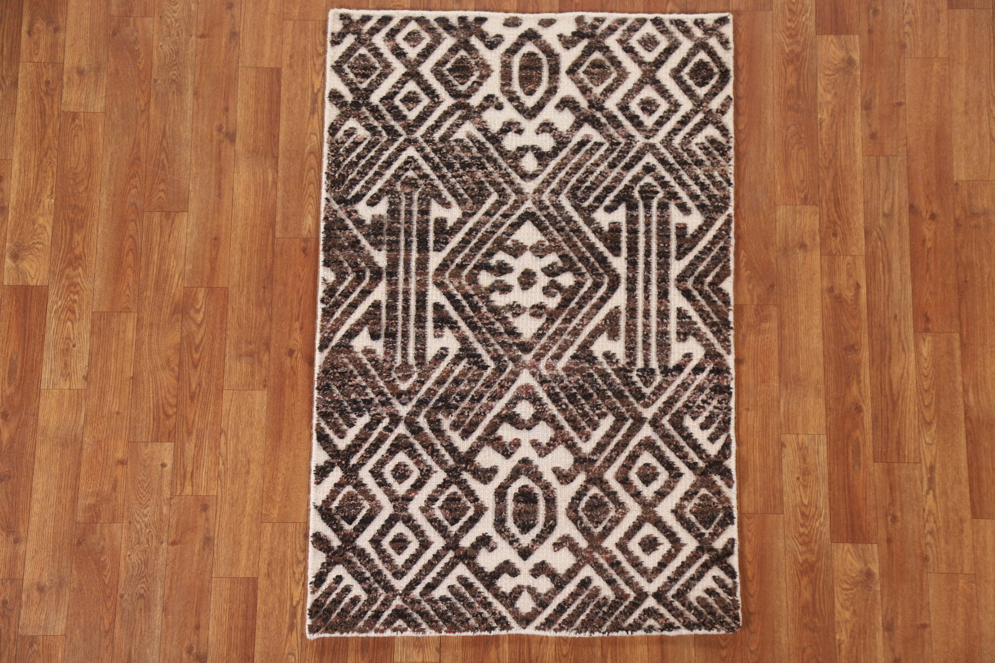 Rugsource Ivory/ Brown Moroccan Wool Rug 3X4 | Wayfair