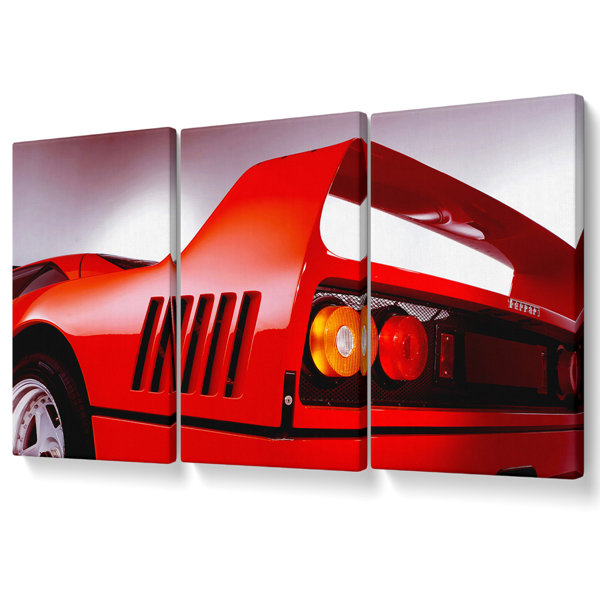 Williston Forge Ferrari F40 Spoiler - 3 Piece Wrapped Canvas Art Prints ...