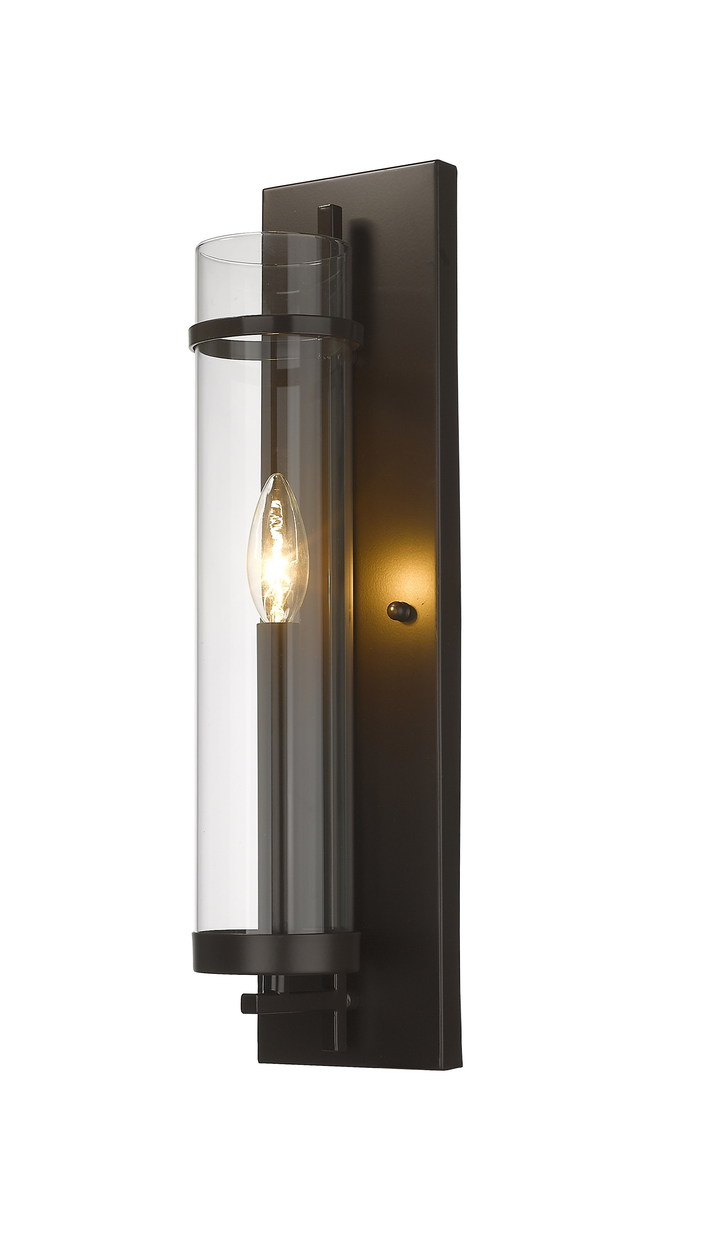 August Grove Hazlett 1 Light Black Candle Wall Sconce With Glass Shade ...