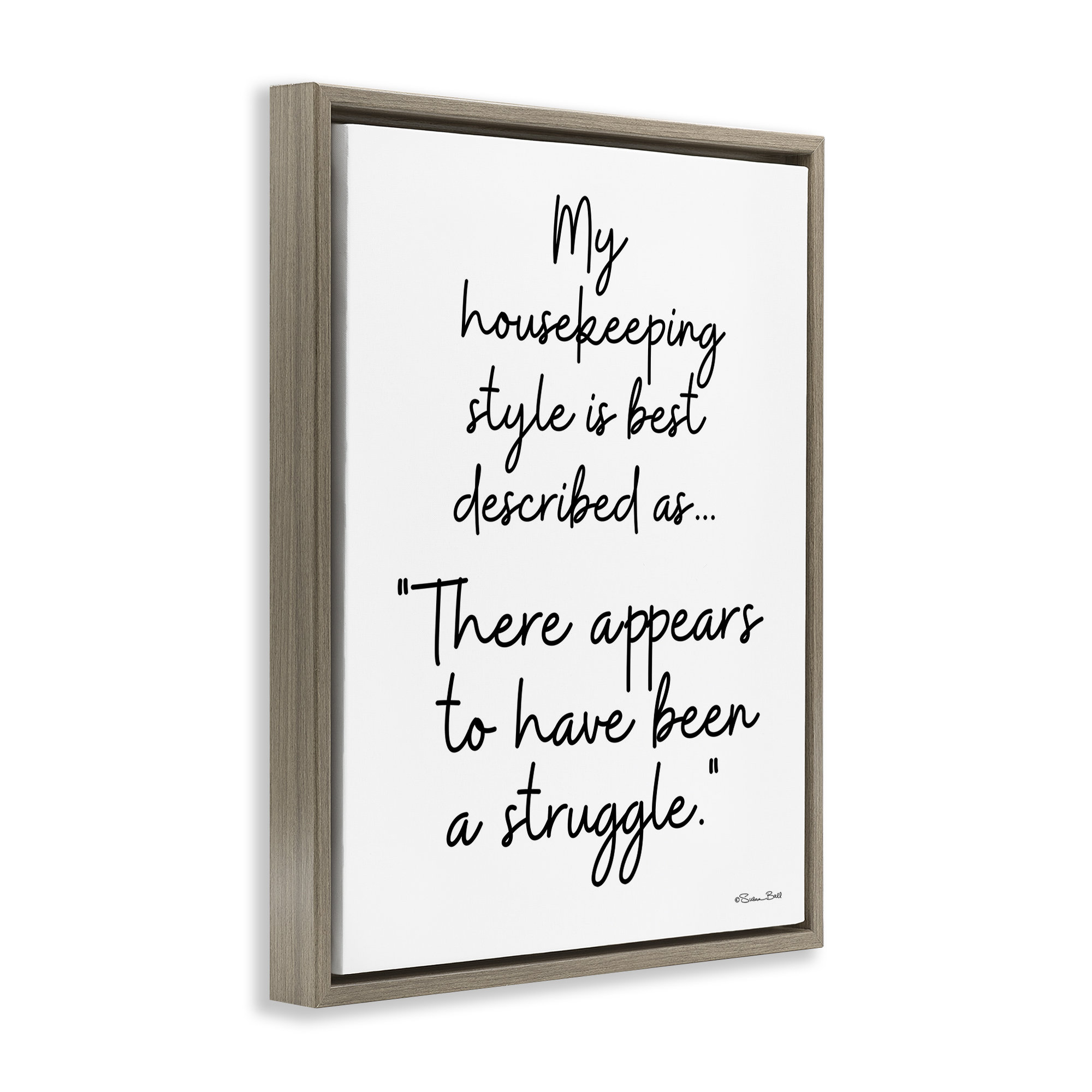 Trinx Funny Housekeeping Struggle Floater Canvas Wall Art by Susan Ball ...