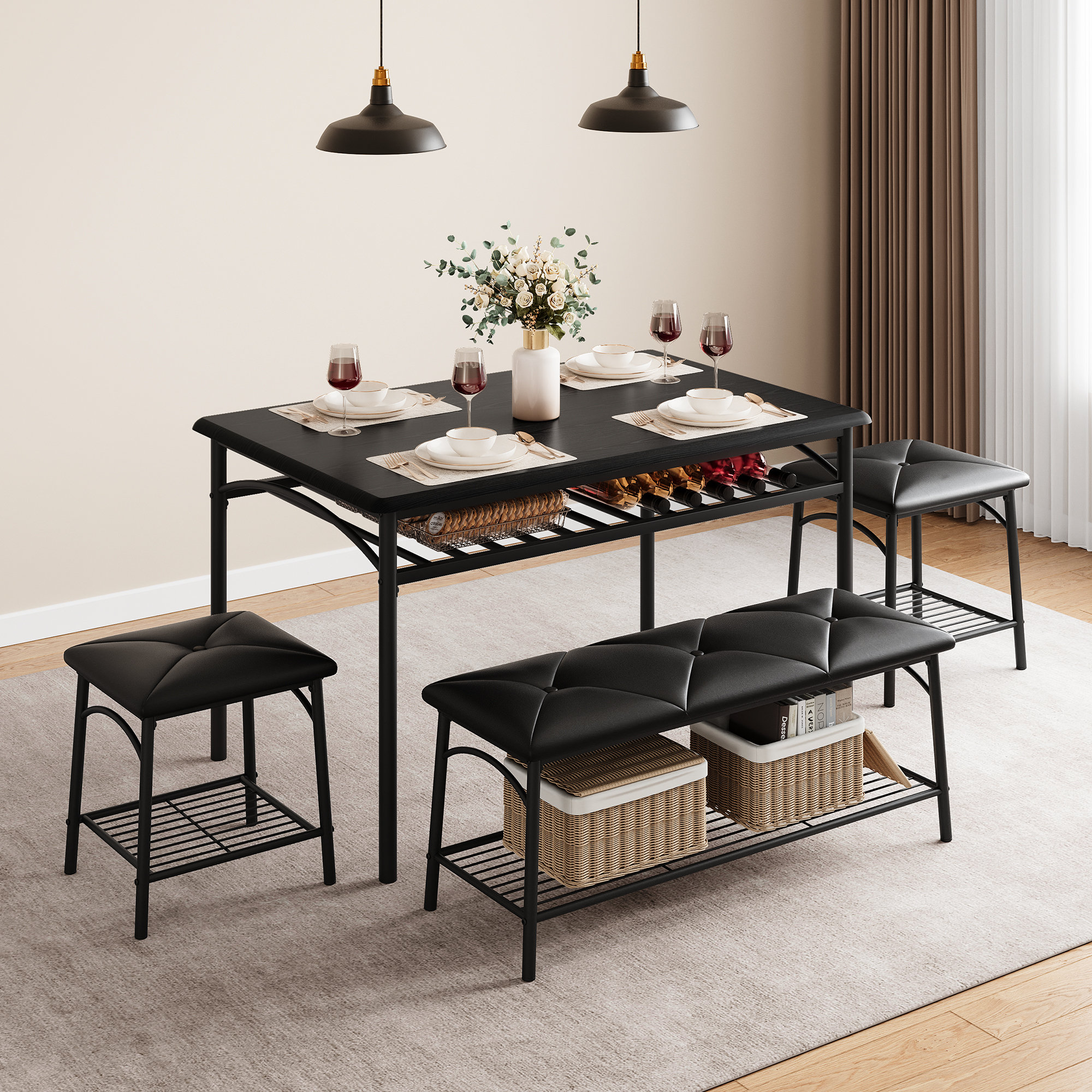 17 Stories Dining Room Table Set for 4 | Wayfair