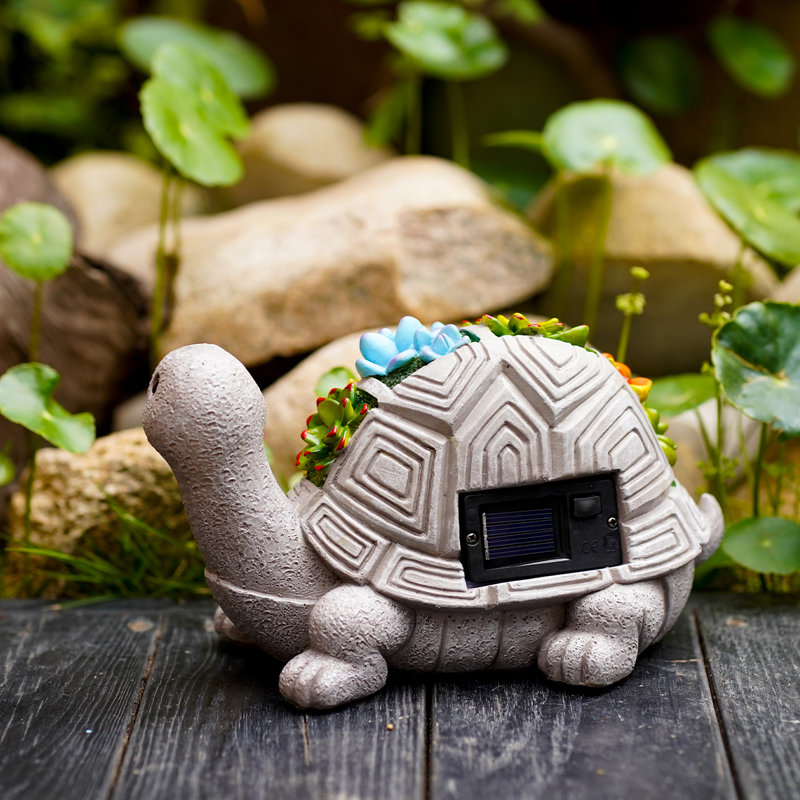 Bungalow Rose 7 LED Lights - Solar Outdoor Lawn Decor Garden Tortoise ...