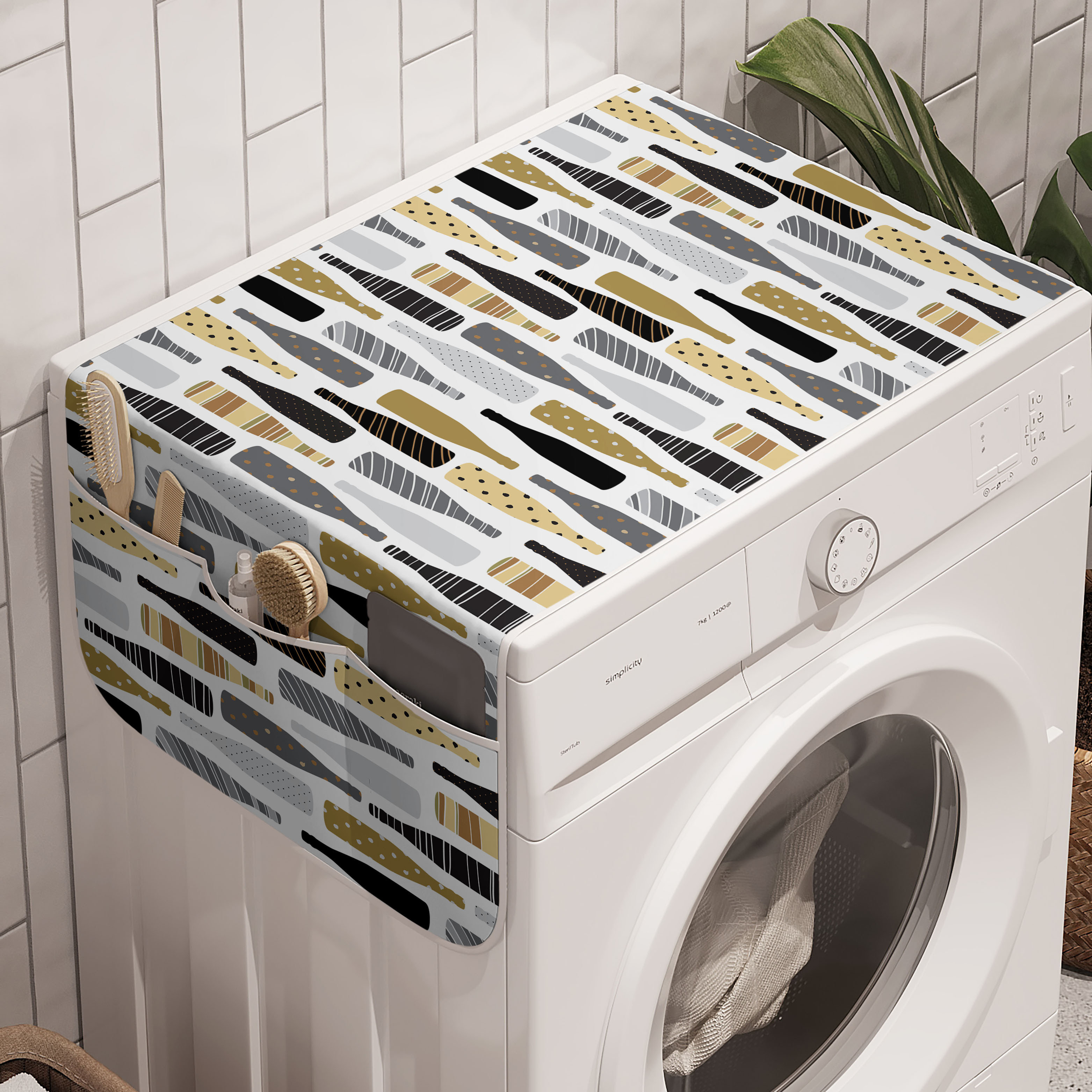Ambesonne Abstract Art Washing Machine Organizer Pack of 2 47" x 18.5 ...