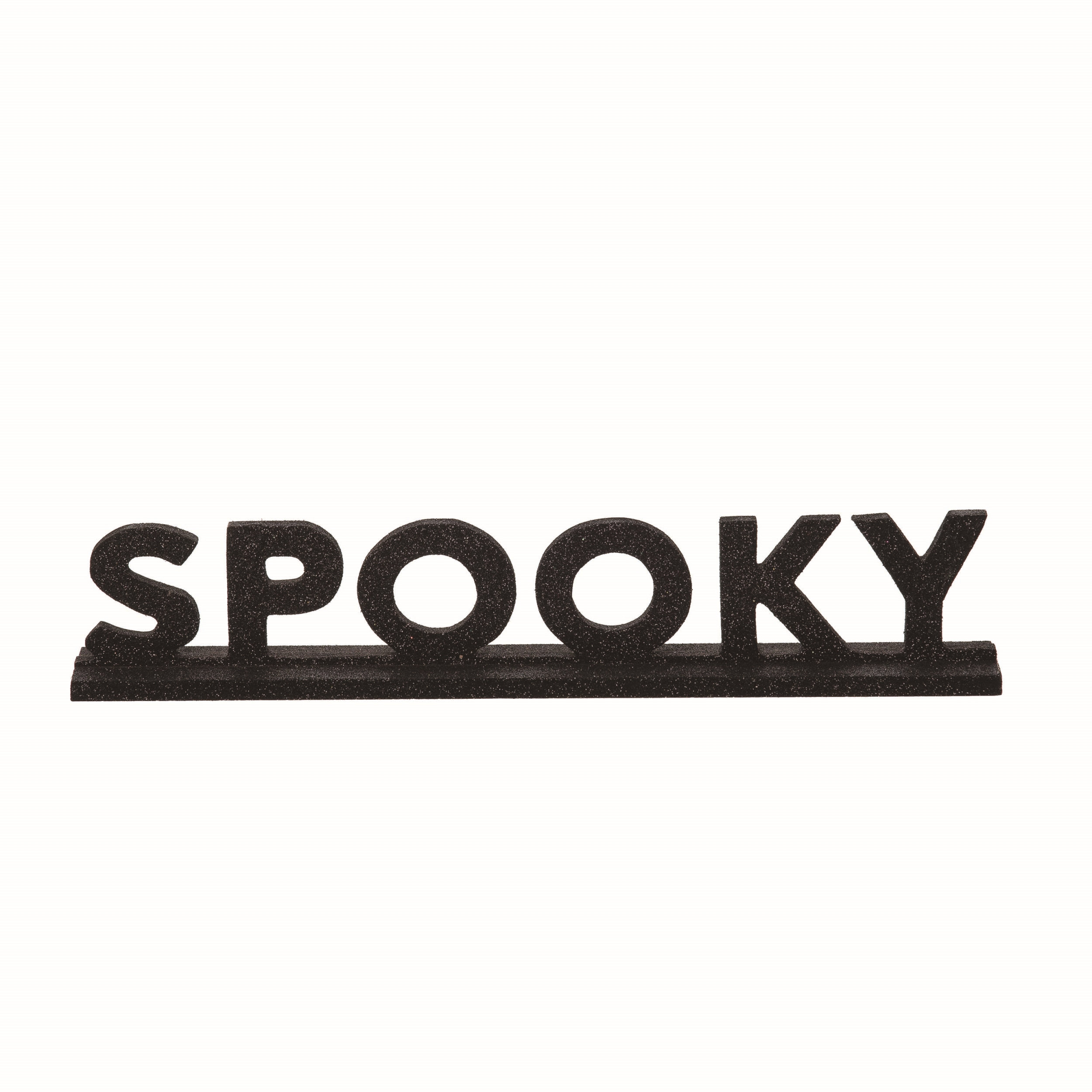 The Holiday Aisle® Wood Black Halloween Glitter Spooky Block Decor ...