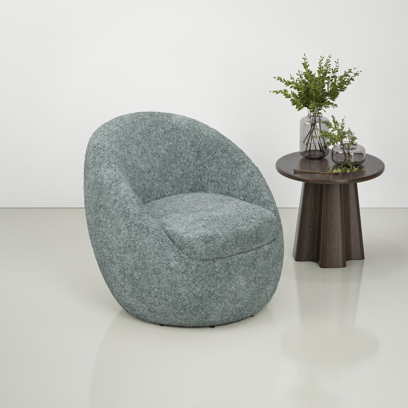 Wrought Studio Jaysaun Upholstered Swivel Barrel Chair & Reviews | Wayfair