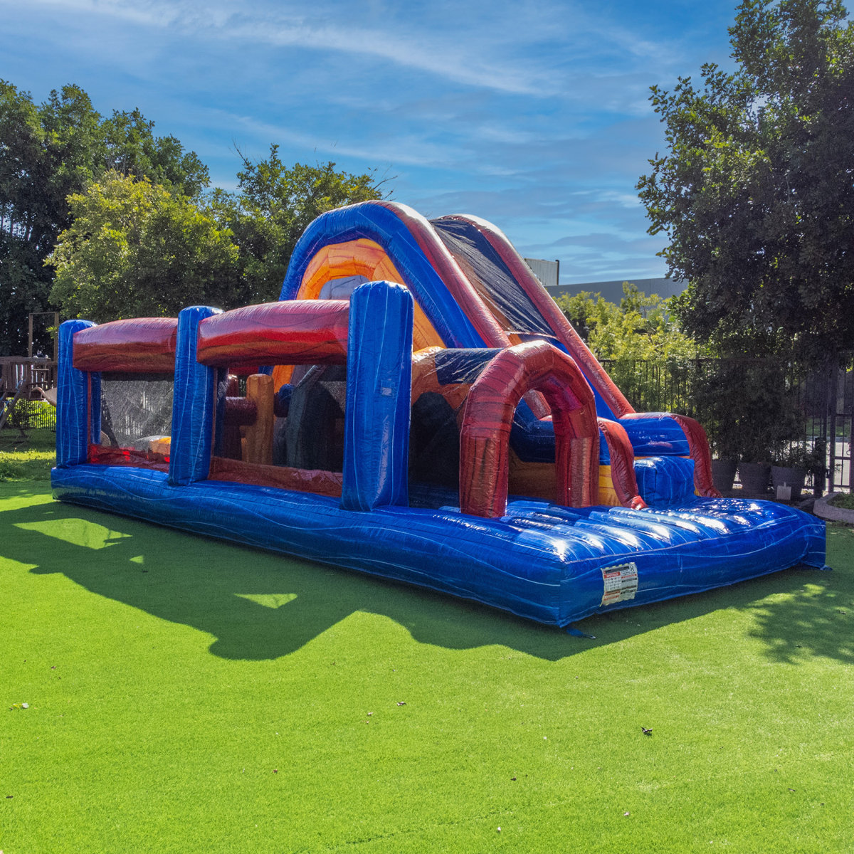 XJUMP Obstacle Course Bounce House with Slide (with Blower) | Wayfair