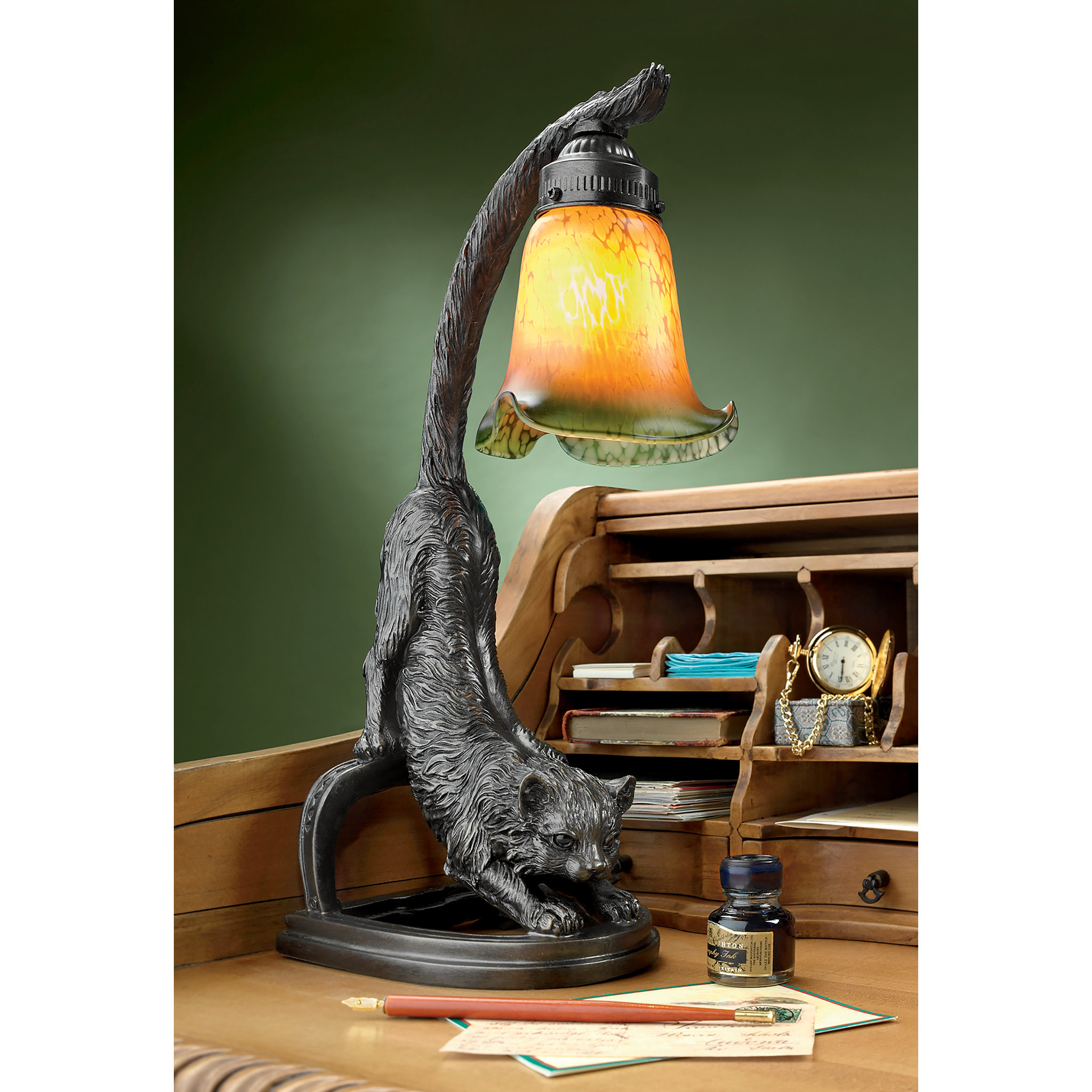 Design Toscano Crouching Cat Arched Table Lamp & Reviews | Wayfair