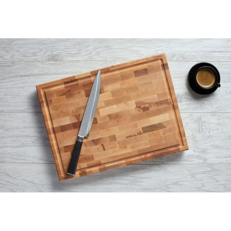 Labell Canadian Maple Butcher Block Cutting Board With Groove, Recess ...